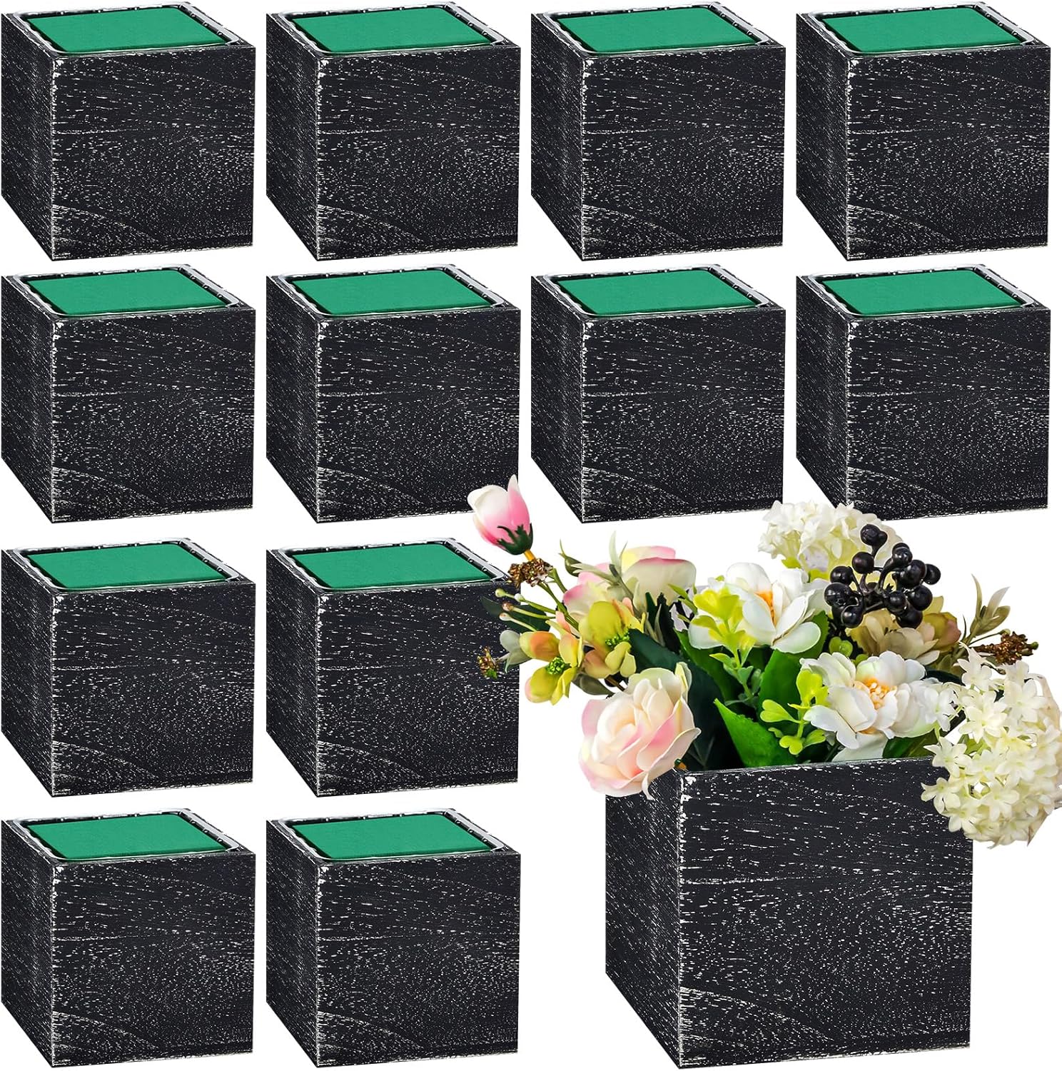 Dandat 12 Sets Wood Cube Planter Box 4 Inch Black Philippines | Ubuy