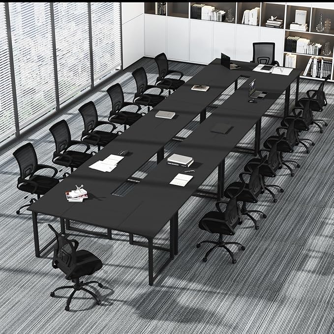 Amazon.com: Bonzy Home 24FT Conference Table, Modern Large Meeting ...