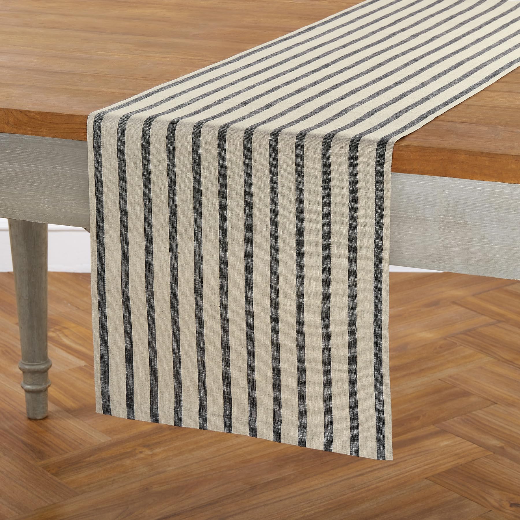 Solino Home Stripe Linen Table Runner 120 inches Long – 100% Pure Linen ...