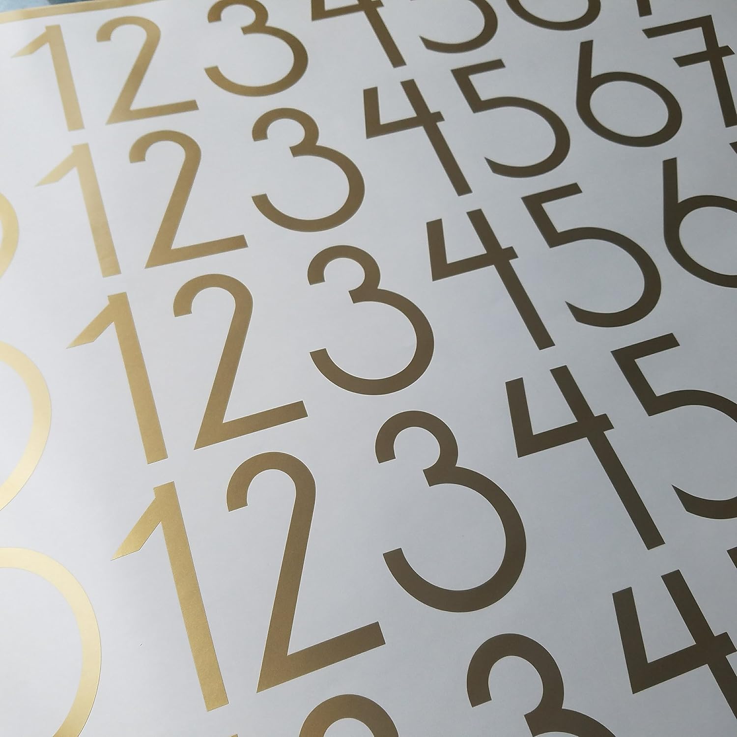 Amazon.com: Modern Style Die Cut Vinyl Numbers (3 inch Soft Metallic ...