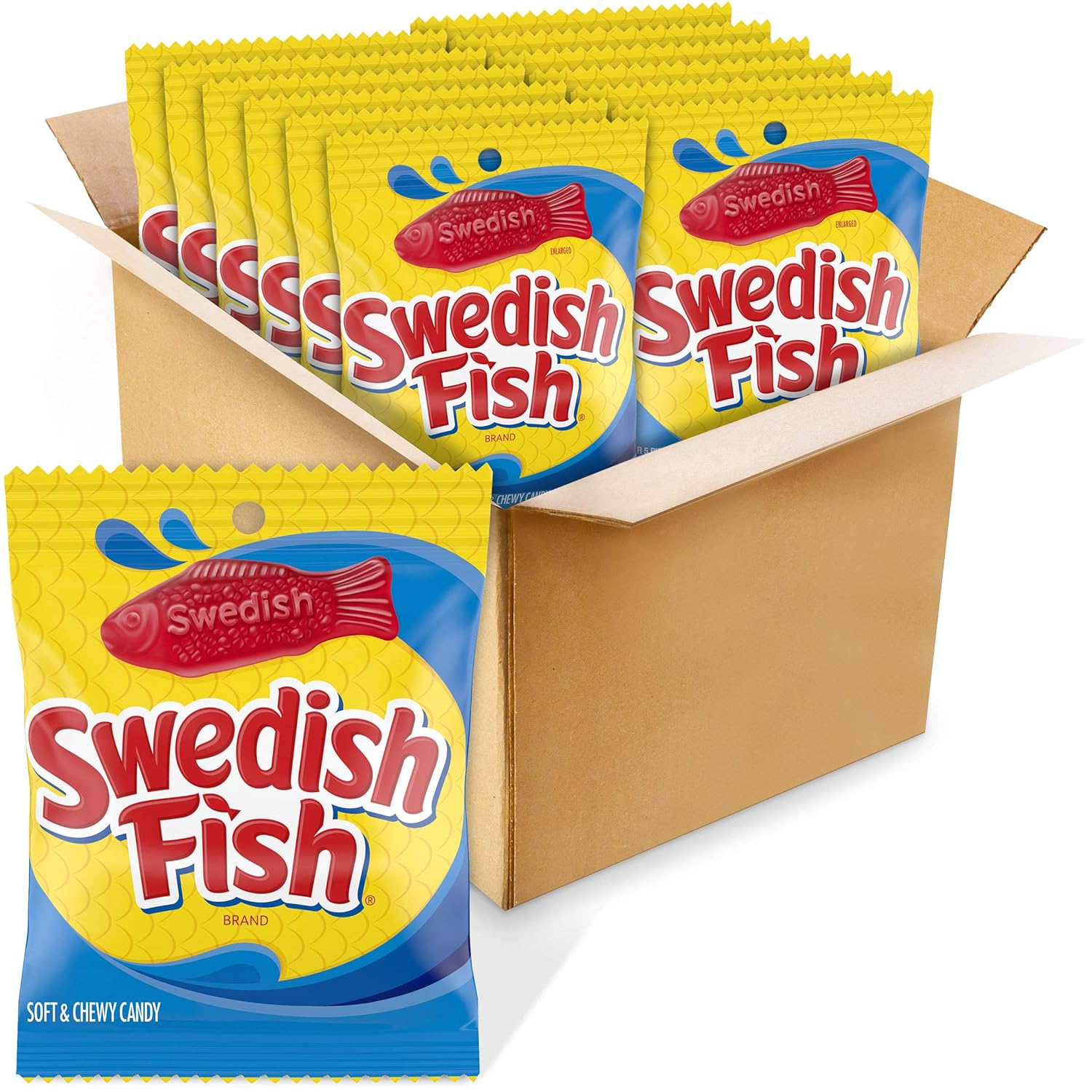 Amazon.com : Swedish Fish Red Fish Soft & Chewy Candy, 5-Ounce Bags ...