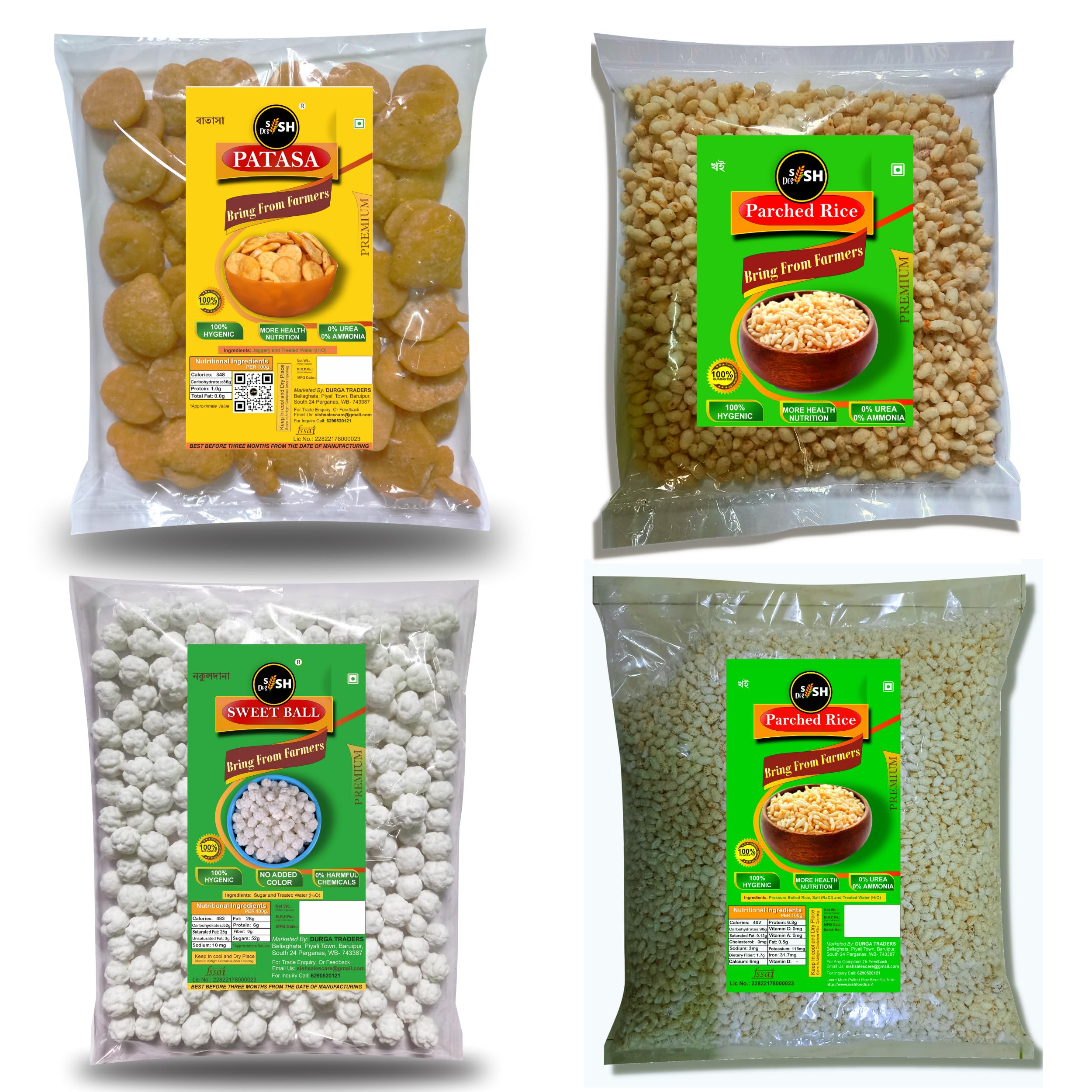 Sish Desi Bengali Khoi, Murki, Batasha, Nokuldana Puja Prasad Combo ...