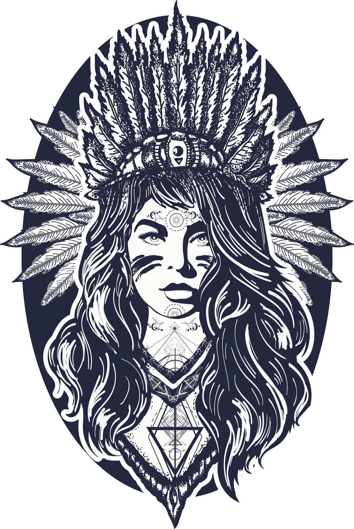 Native American Princess Drawing