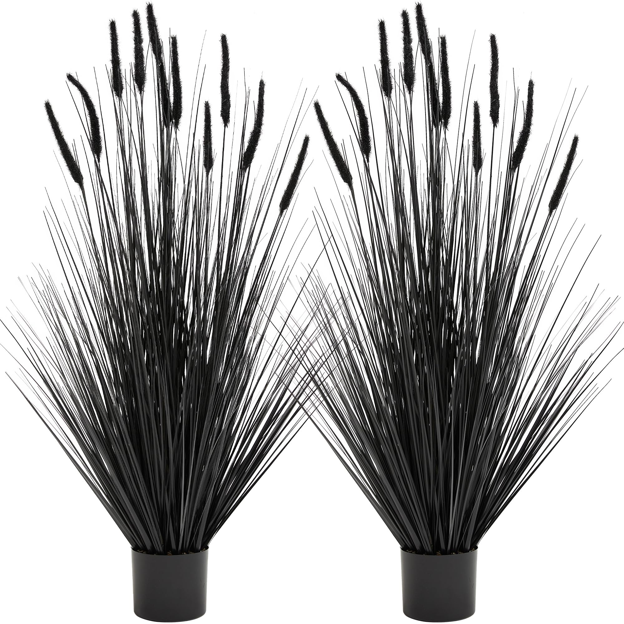 KOL Artificial 5FT 2-Pack Black Horsetail Reed Grass, 59’’ Artificial ...