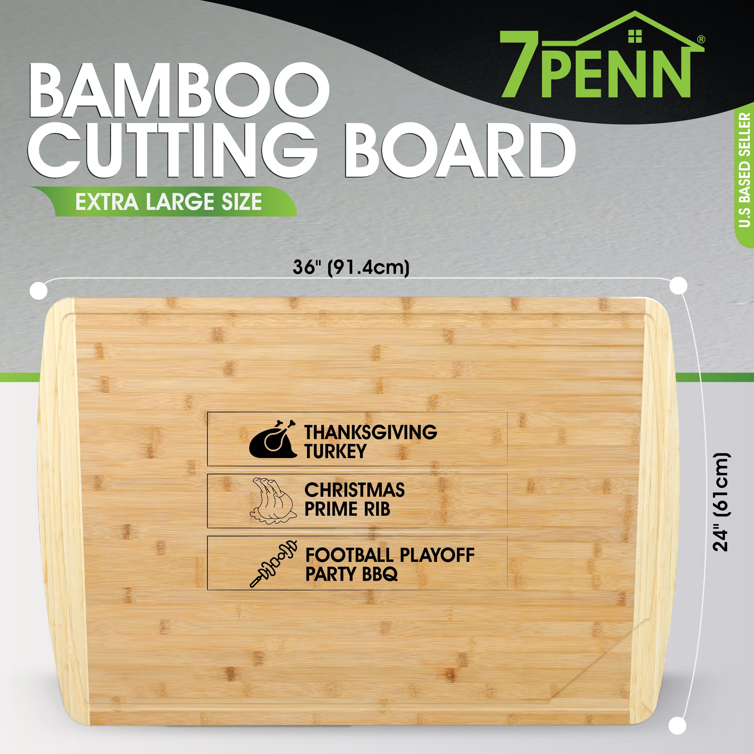 Snapklik.com : 7Penn Cutting Boards For Kitchen 36x24 Inch - Extra ...