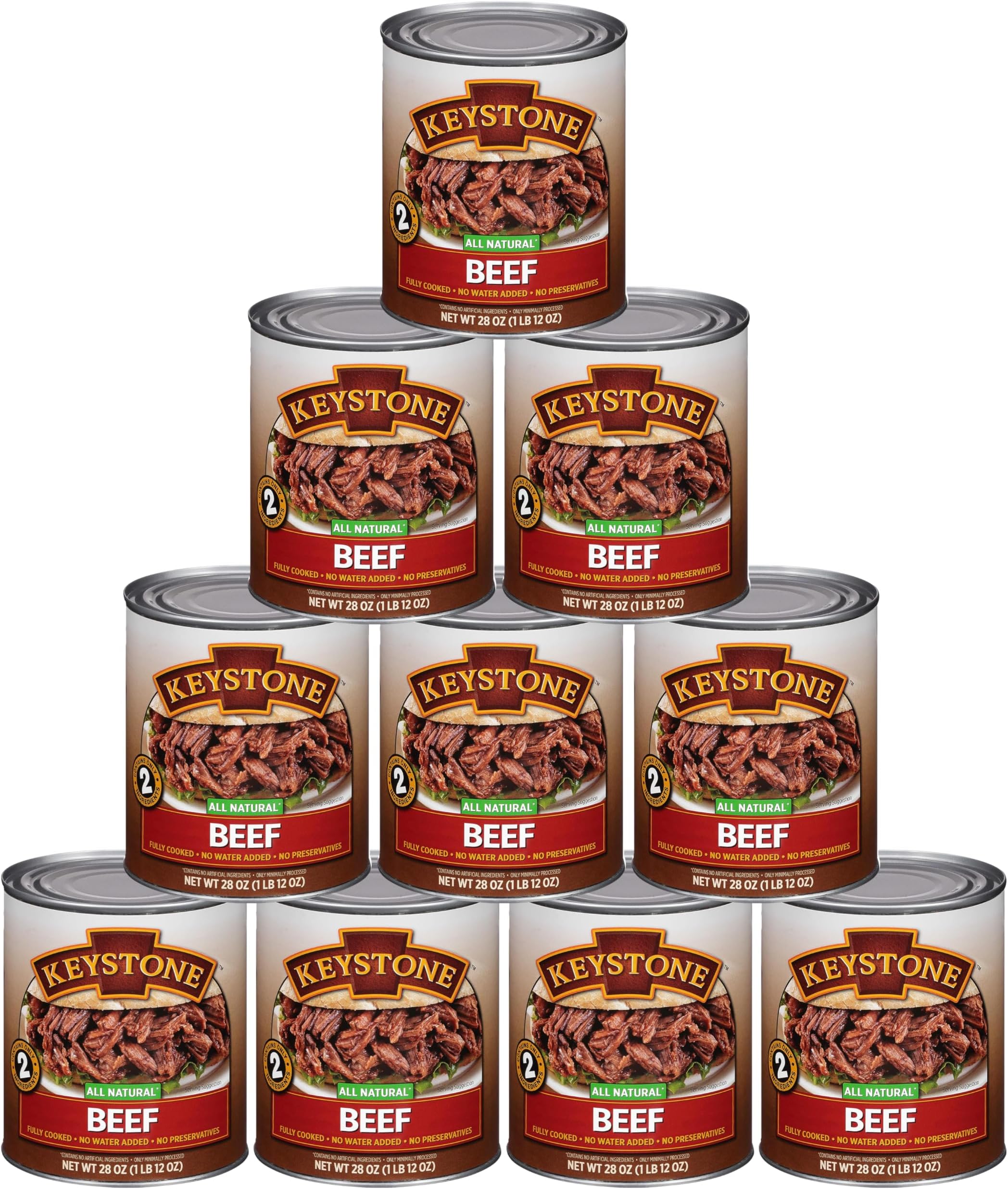 Amazon.com : Keystone Meats All Natural Heat and Serve Canned Beef 28 ...