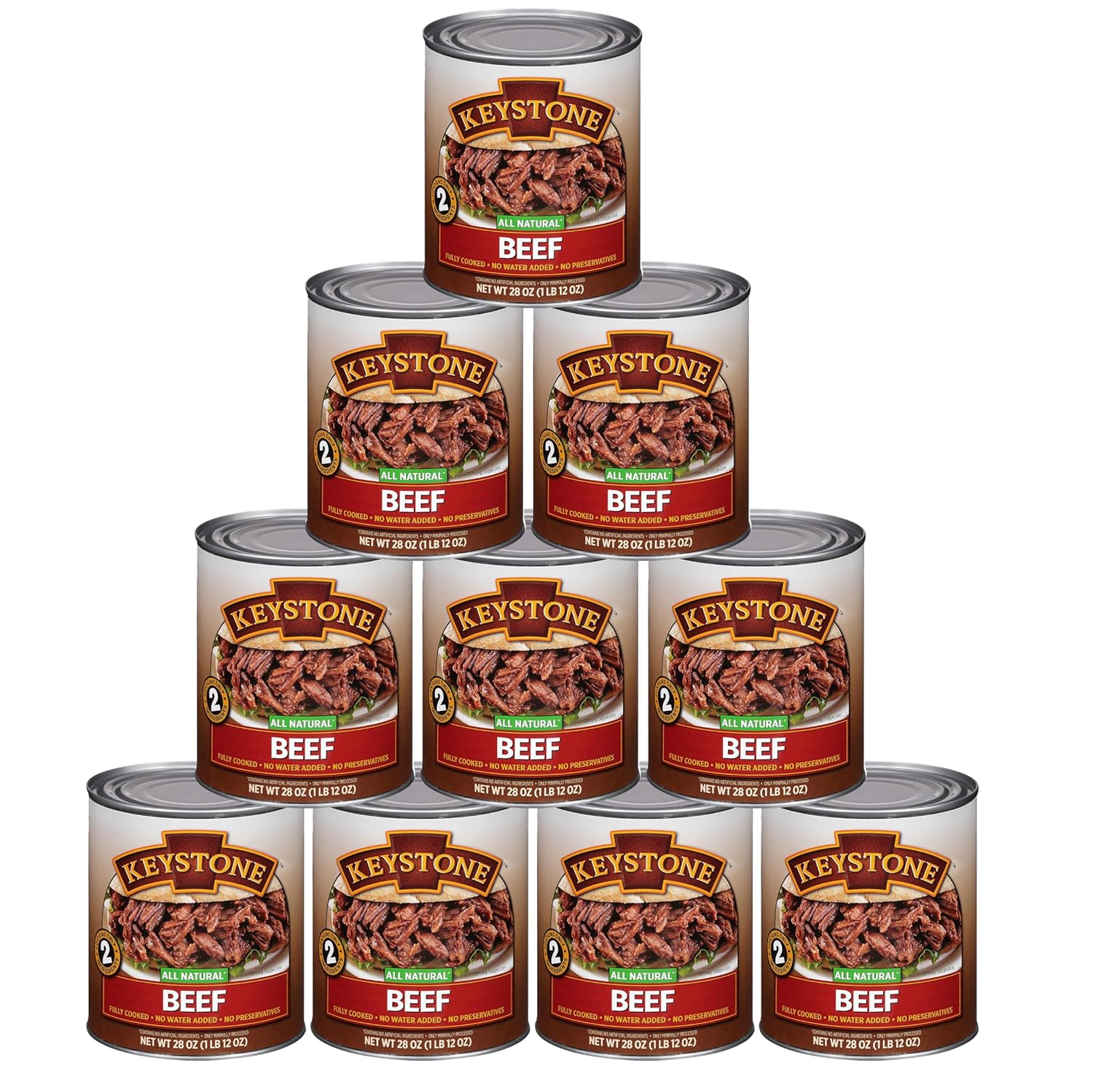 Amazon.com : Keystone Meats All Natural Heat and Serve Canned Beef 28 ...