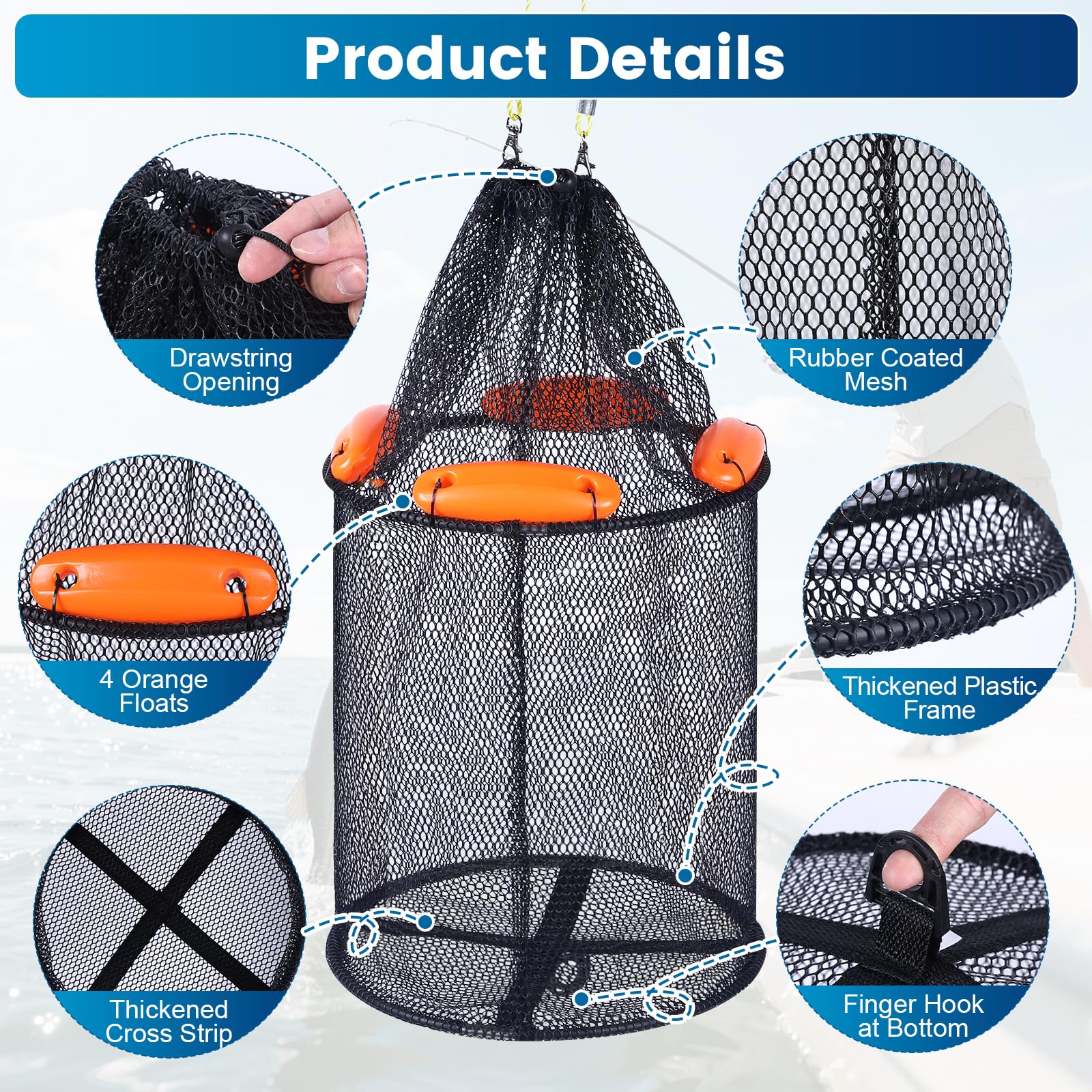 Snapklik.com : Large Foldable Floating Fishing Basket For Live Caught ...