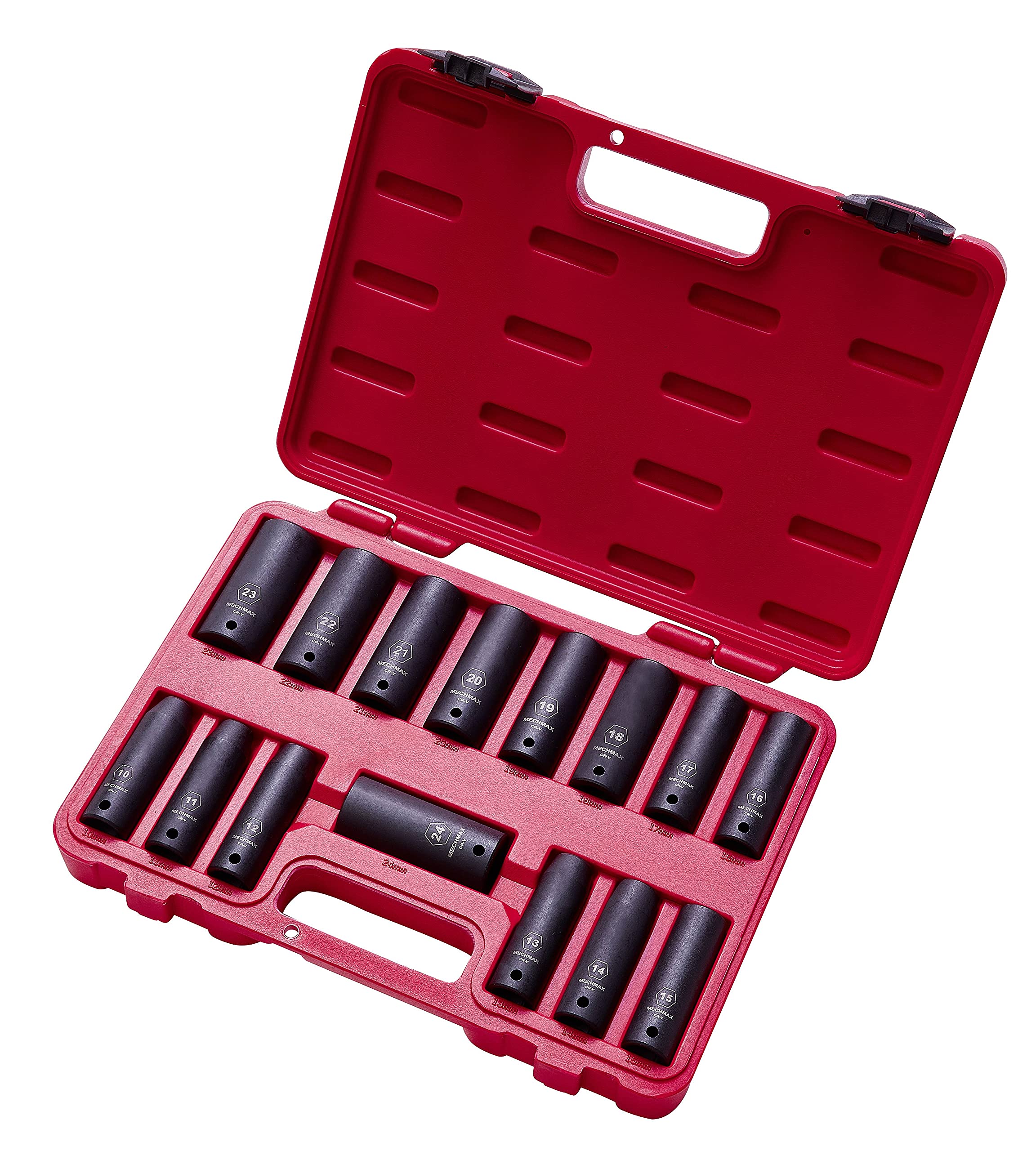 Snapklik.com : 15 Piece MECHMAX Heavy Duty Deep Impact Socket Set 1/2 ...