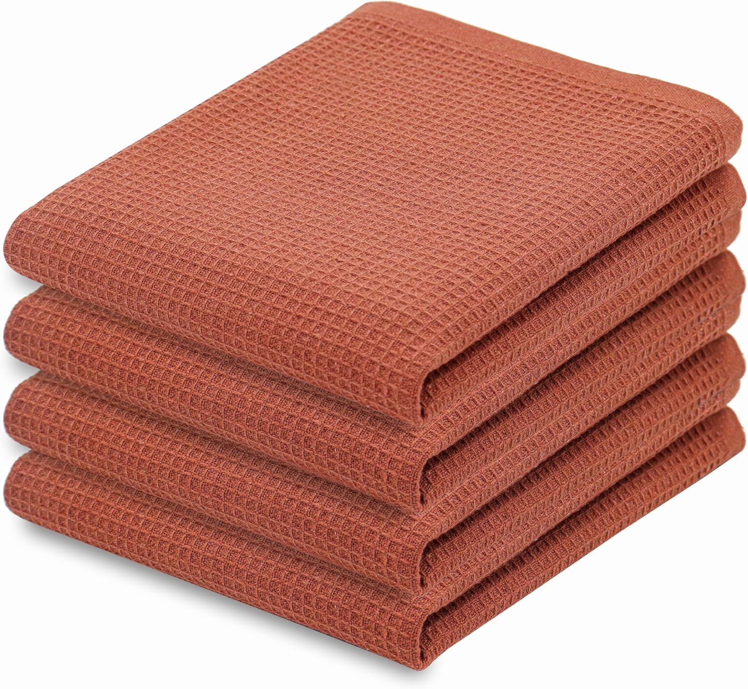 Amazon.com: PurpleEssences Rust Waffle Weave Kitchen Towel, 100% Cotton ...