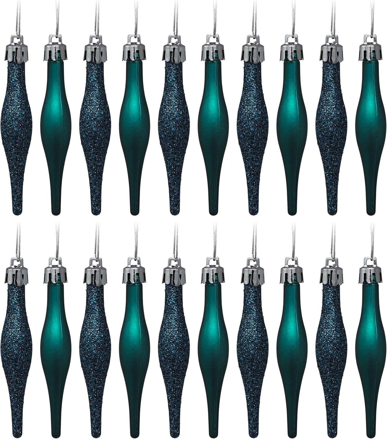 20 x Christmas Tree Tear Drop Droplet Baubles Decorations -Plastic ...