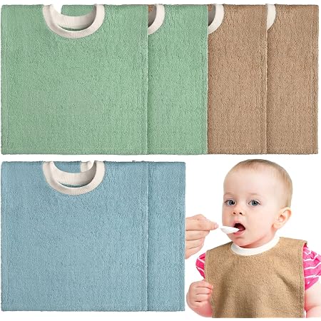 Amazon.com: 6 Pcs Pullover Baby Bibs Cotton Terry Toddler Bibs ...
