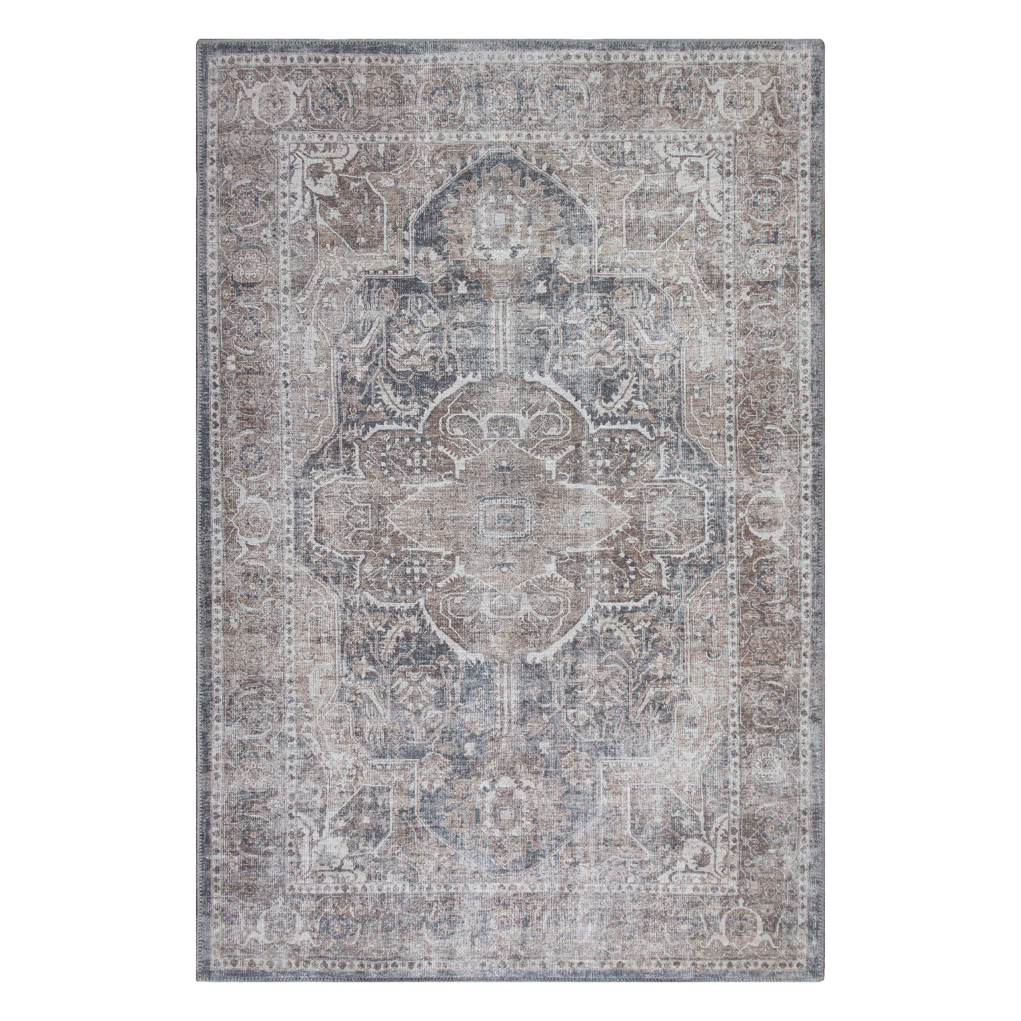 Adiva Rugs Machine Washable 6x9 Area Rug with Non Slip Backing for ...