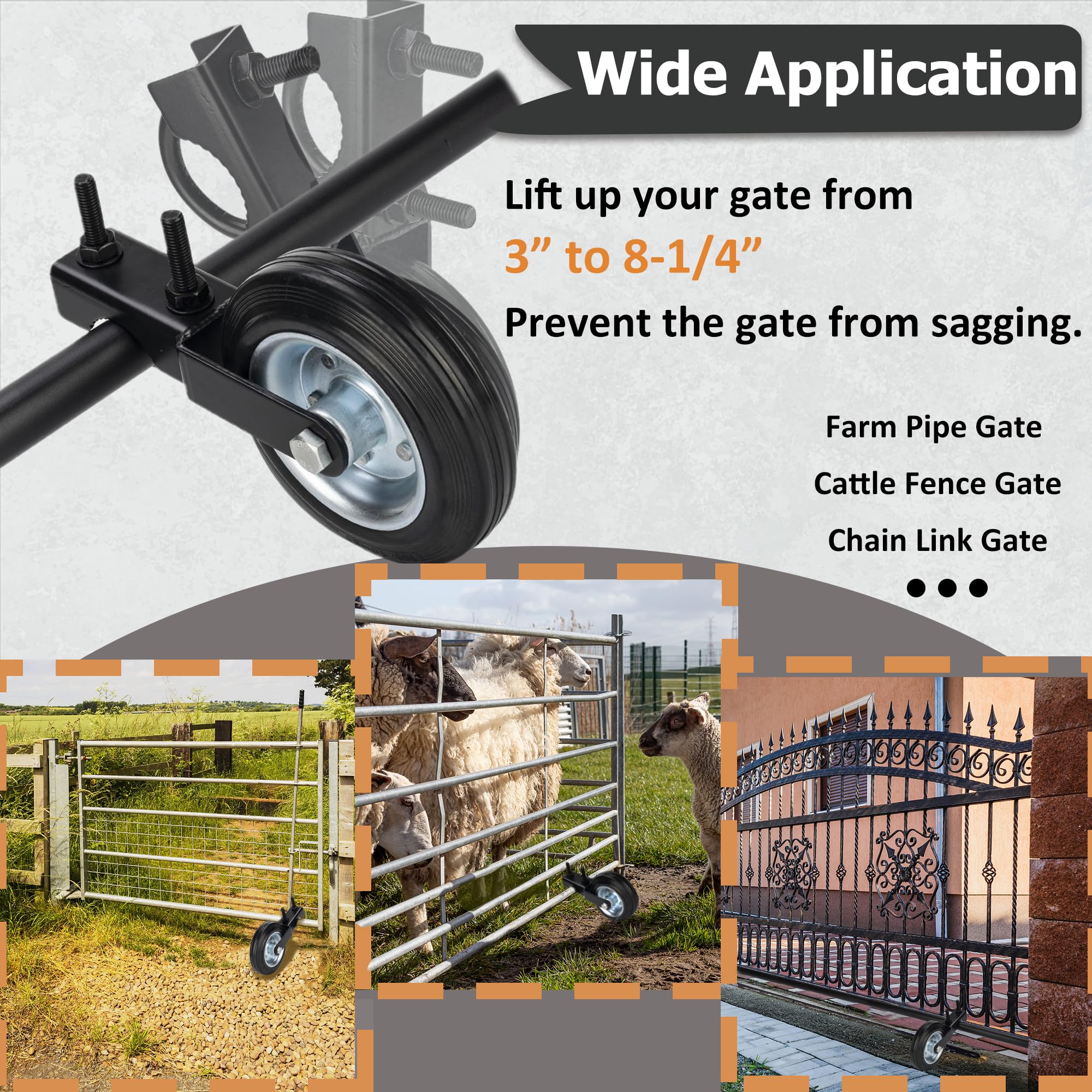 Snapklik.com : Auxdee 6" Heavy Duty Gate Wheel Pack Of 2, Farm Gate ...