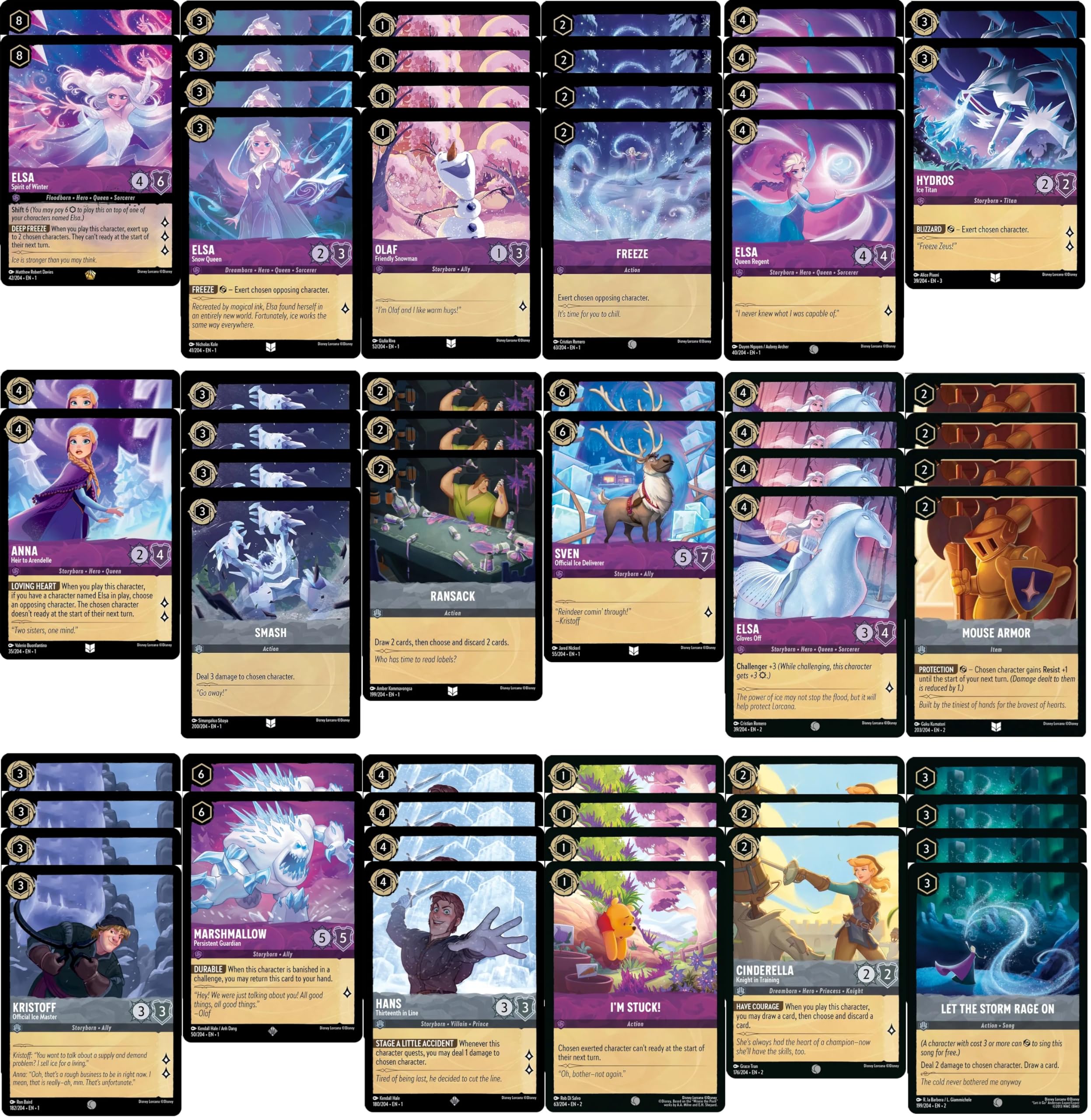 Amazon.com: MTG Decks & More Disney Lorcana Frozen Deck - Elsa, Anna ...