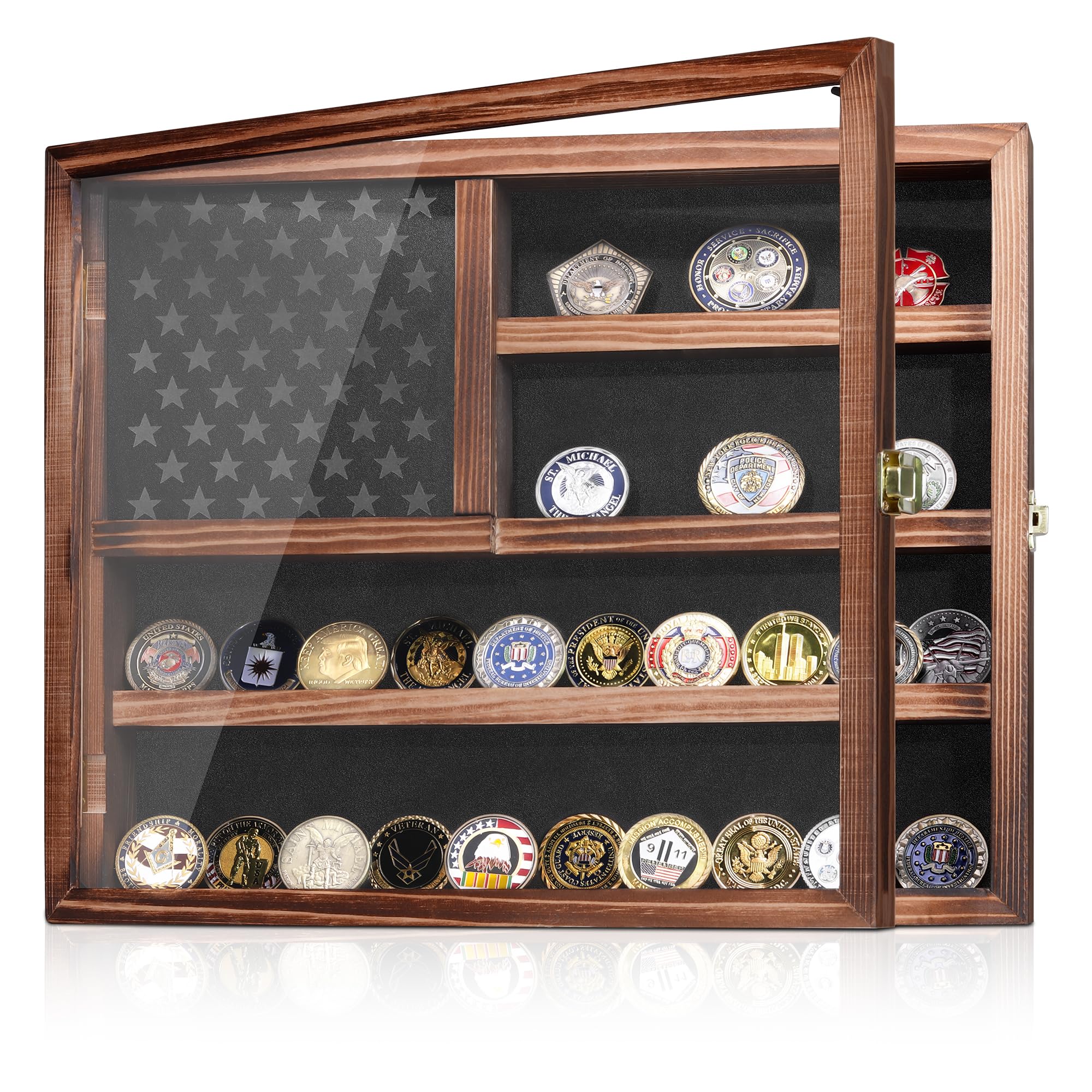 Amazon.com: MOCAS Challenge Coin Display Case, Lockable Military Coin ...