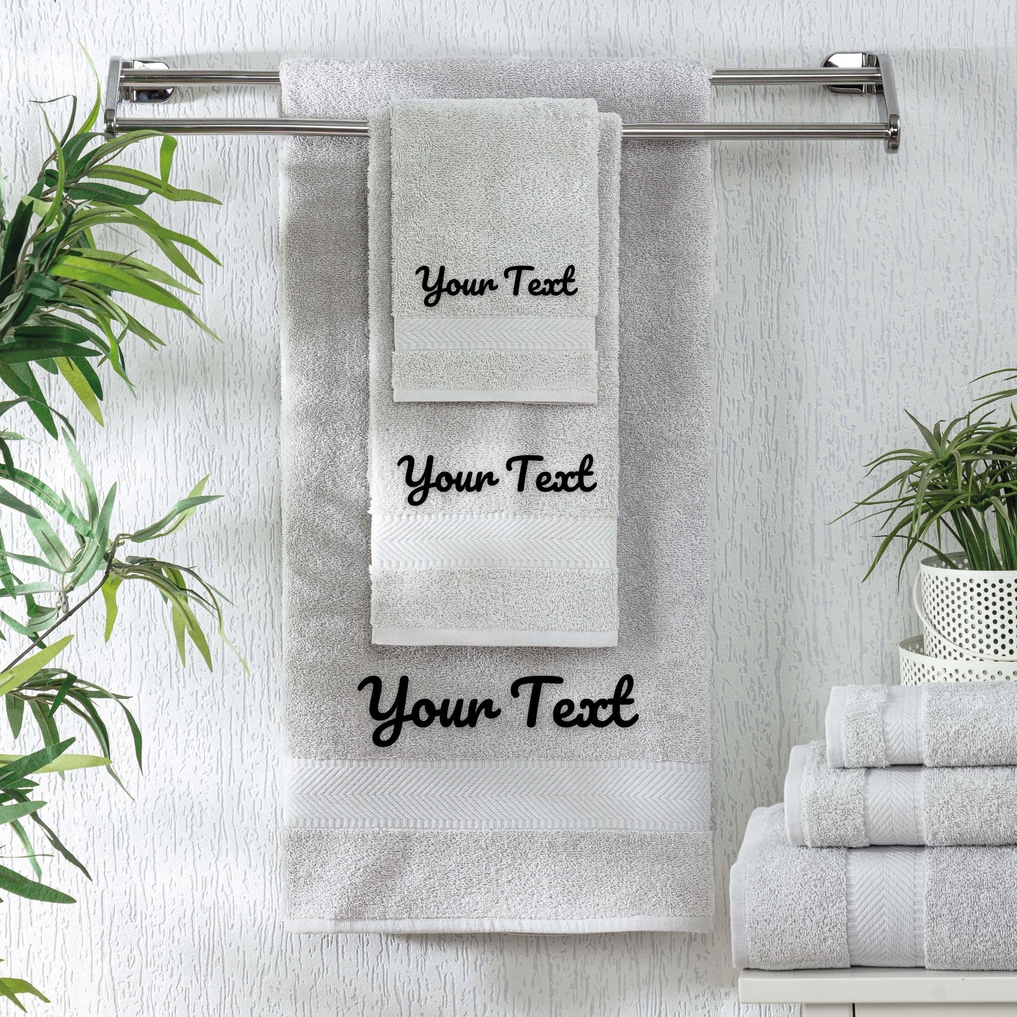 Amazon.com: Personalized Towels - Customized Turkish Cotton Towel Set ...