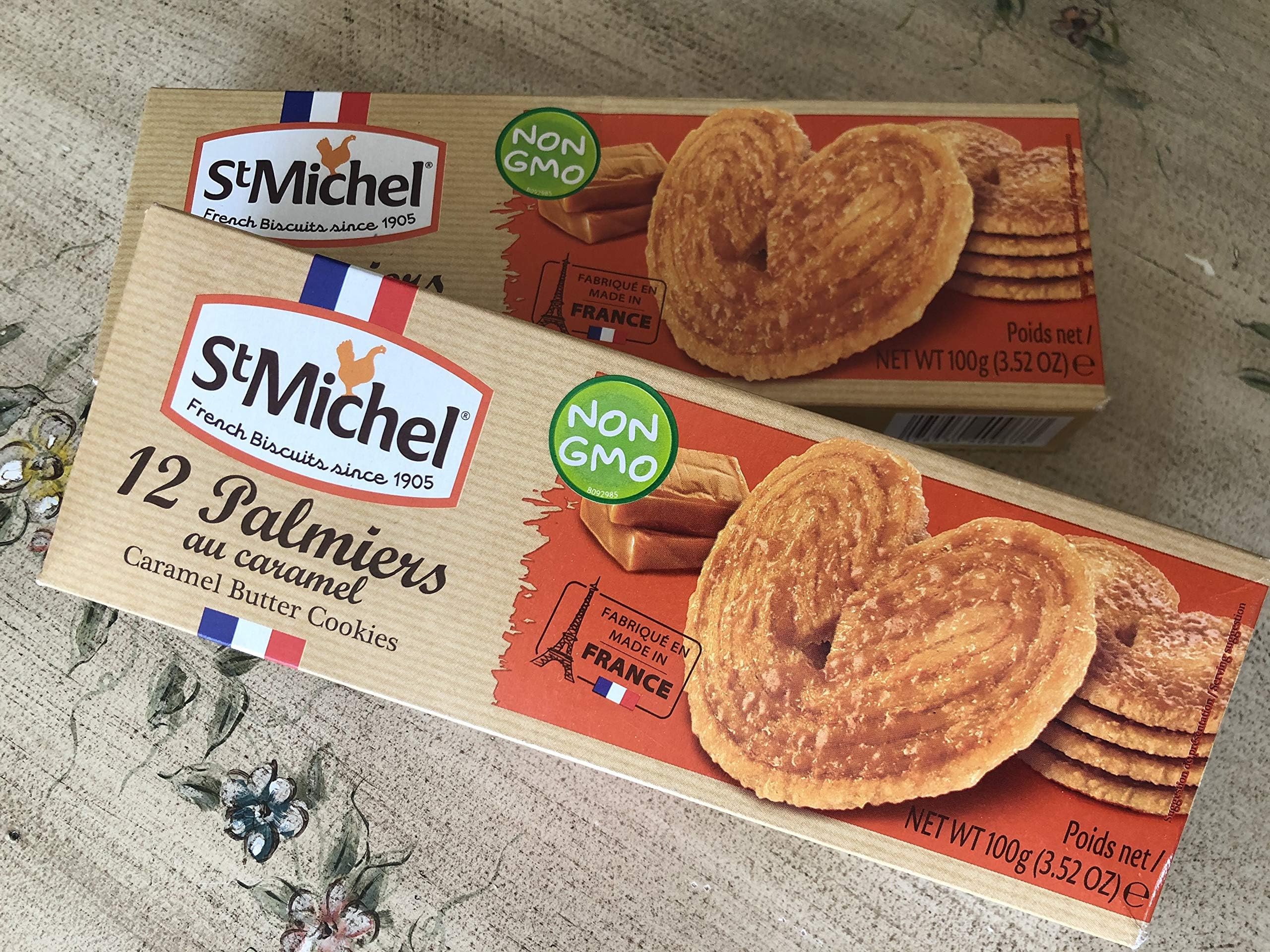 Amazon.com : 2 Boxes of St Michel Palmiers Butter Cookies, Caramel, 12 ...