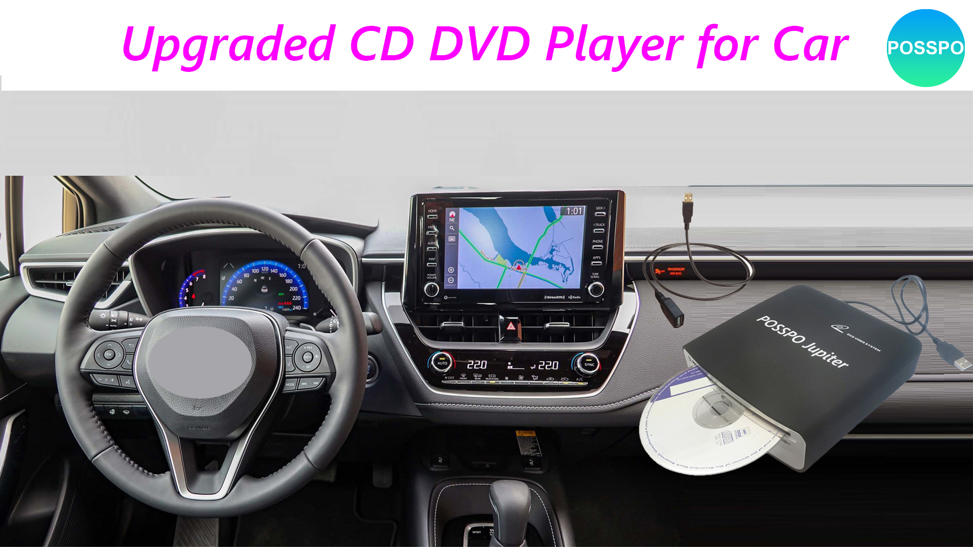 Watch POSSPO Jupiter Portable External CD DVD Player for Car with USB ...