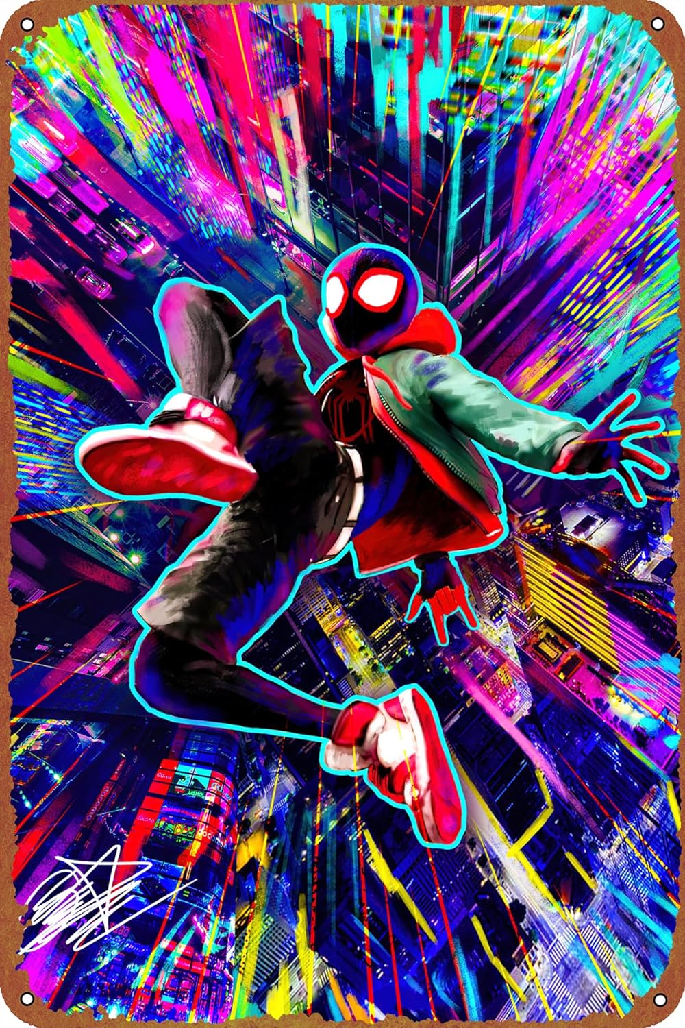 Amazon.com: KIVYYB Miles Morales Across the Spider Verse Tin Sign ...
