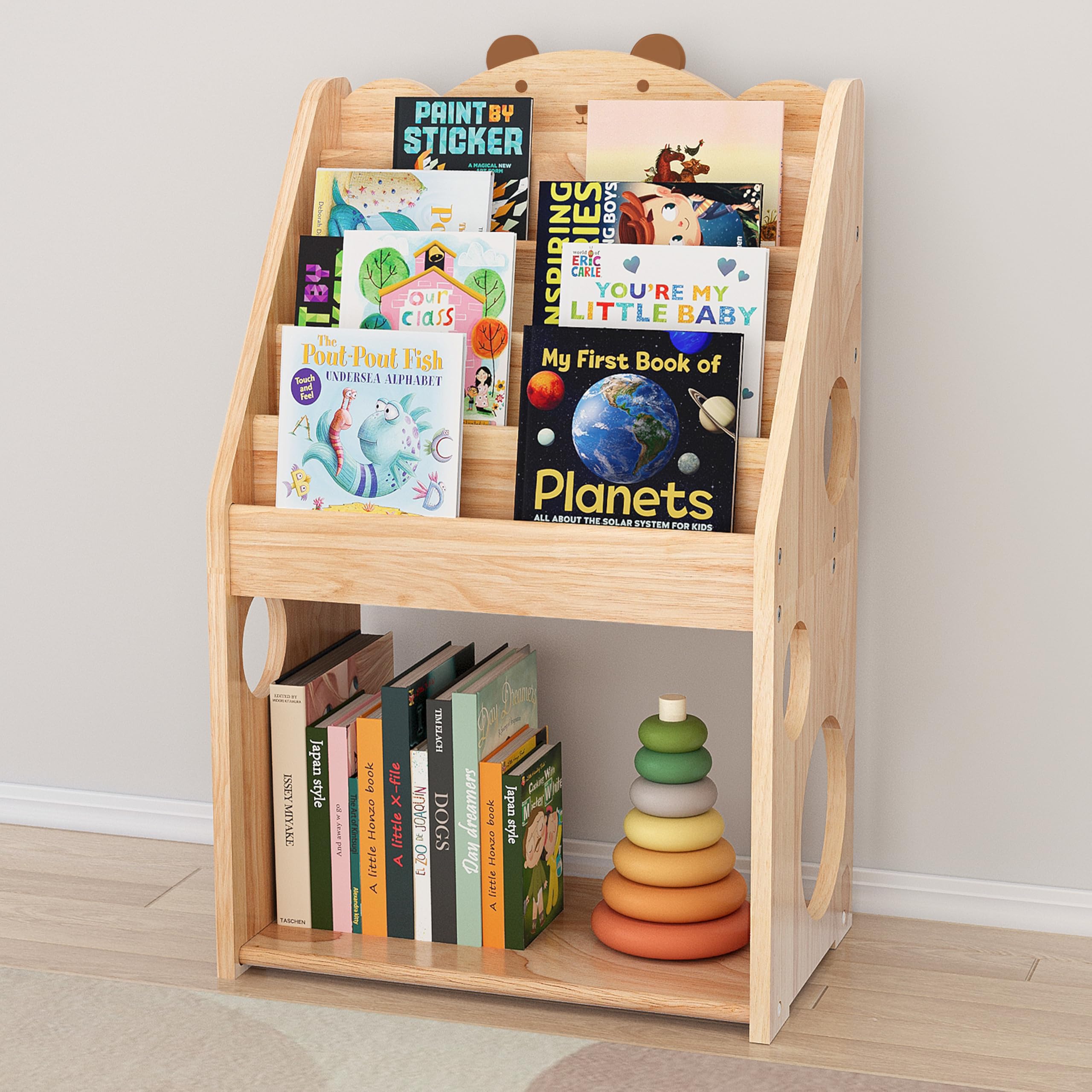 Amazon.com: Woodtoe 5 Tier Montessori Bookshelf with Toy Storage, Large ...
