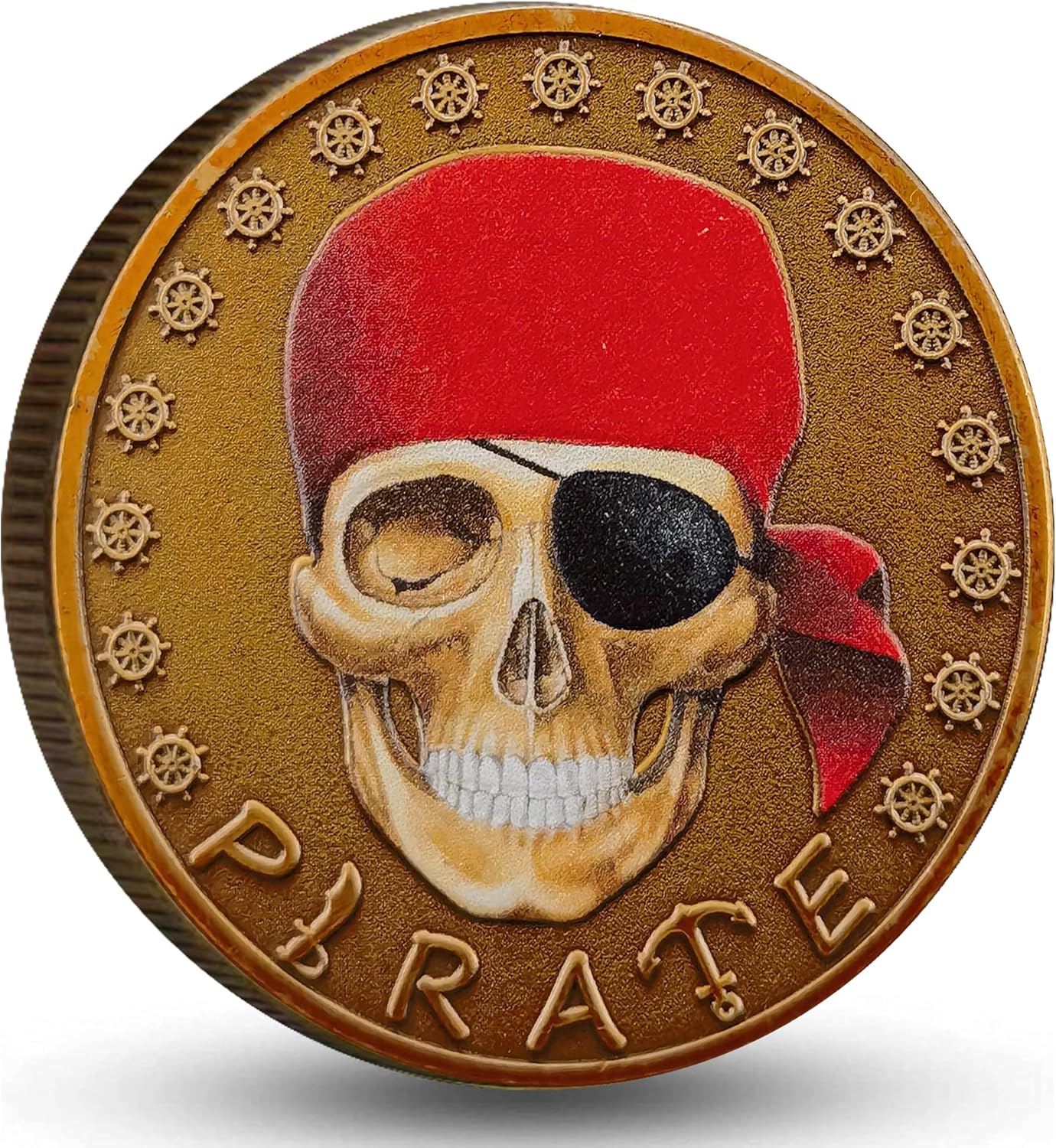 Amazon.com: Treasure Island Challenge Coin - Skull Pirate Adventure ...