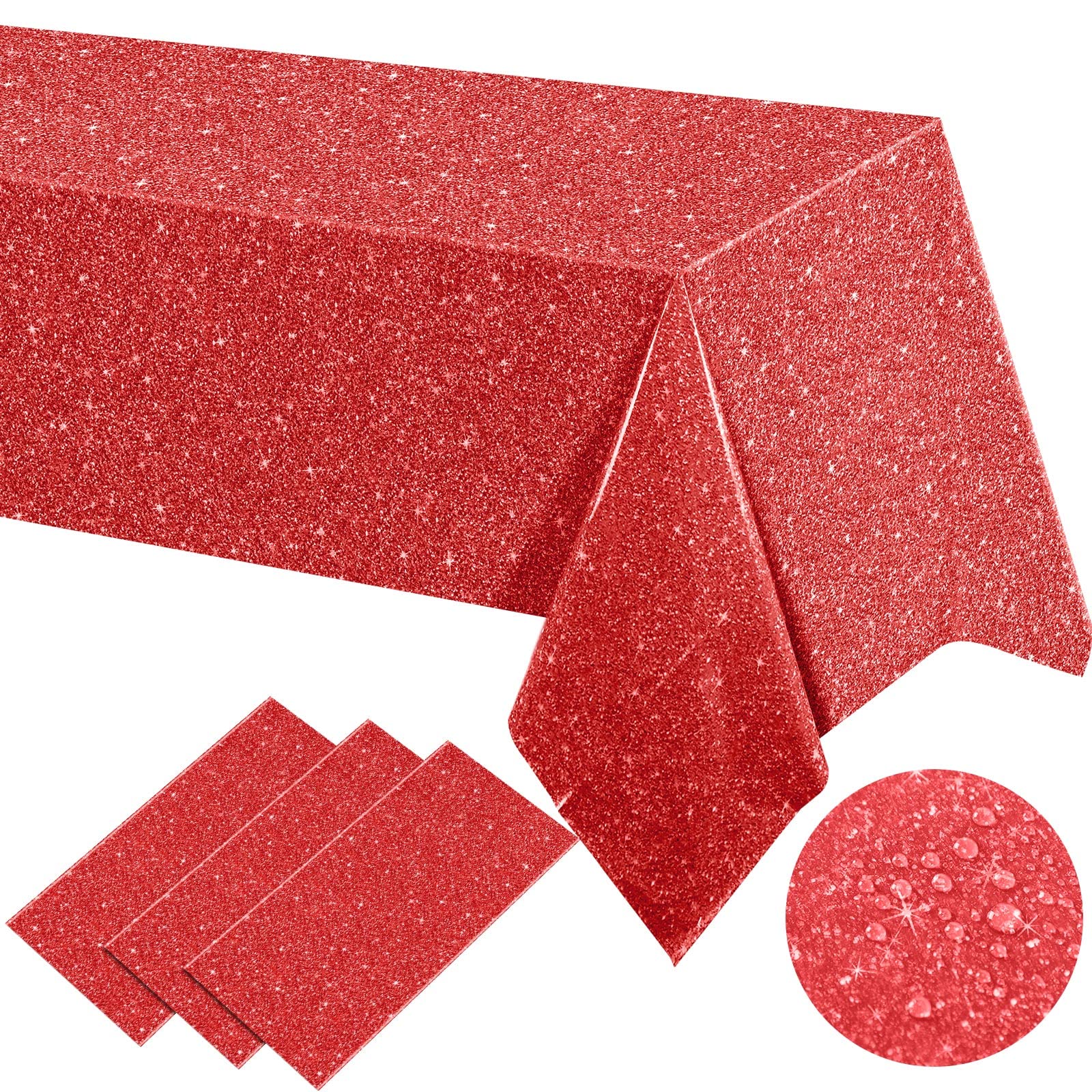 Amazon.com: 3 Pcs 54 x 108 Inch Glitter Tablecloth Shiny Runner for ...
