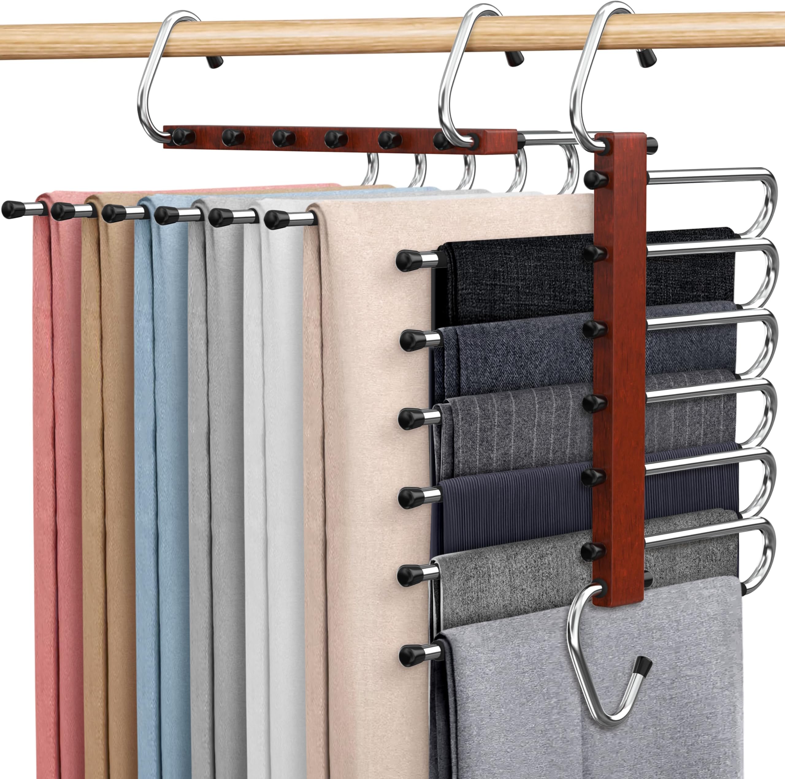Amazon.com: Space-Saving Pants Hangers - Revolutionary Clothes Hanger ...