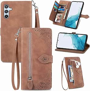 Amazon.com: Monwutong Zipper Storage Design Wallet Case for Samsung Galaxy A54 5G (Not 4G), Skin ...