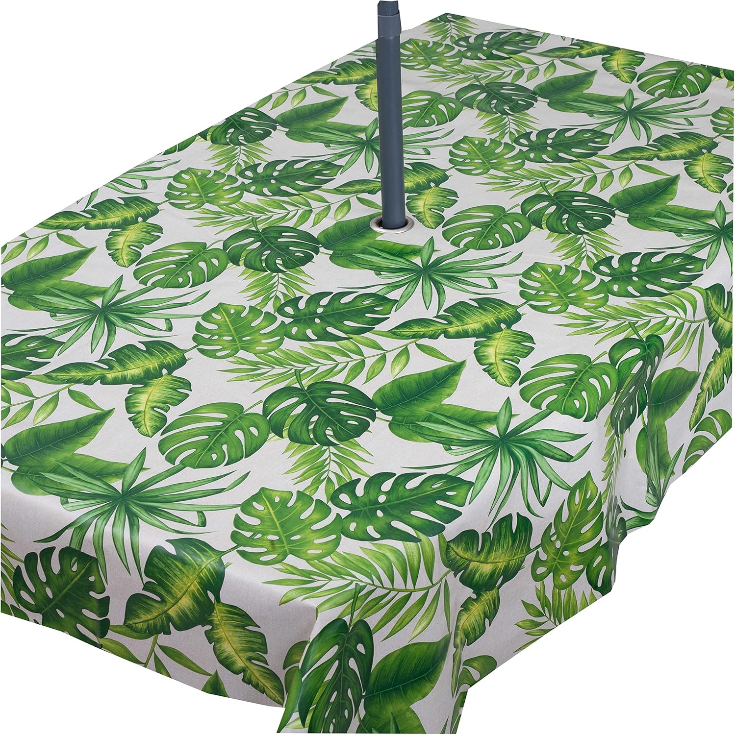 PVC Wipe Clean Garden Tablecloth with Stainless Steel Parasol Holder ...