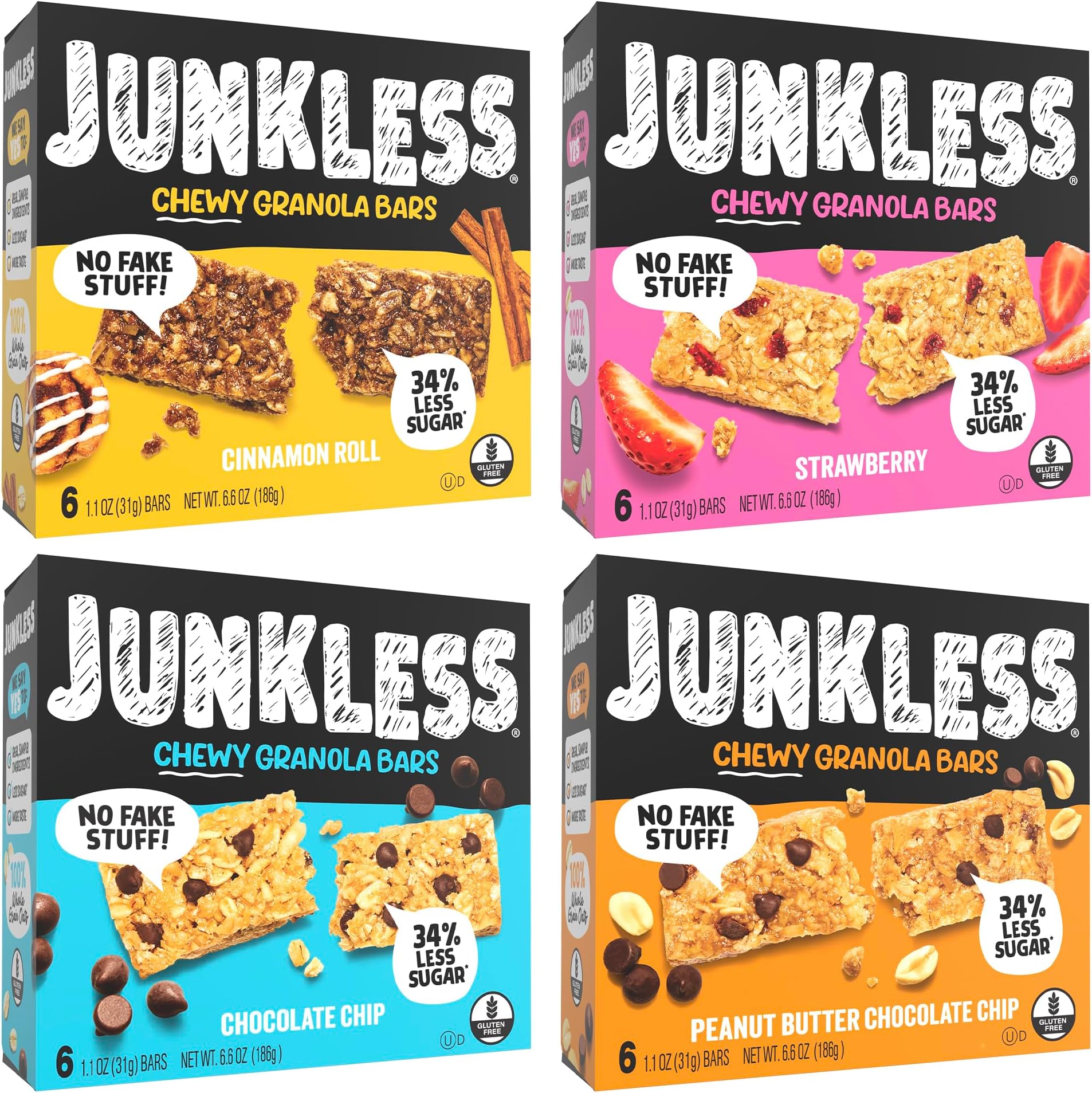 Amazon.com: Kodiak Cakes Chewy Granola Snack Bars, S'mores, High ...