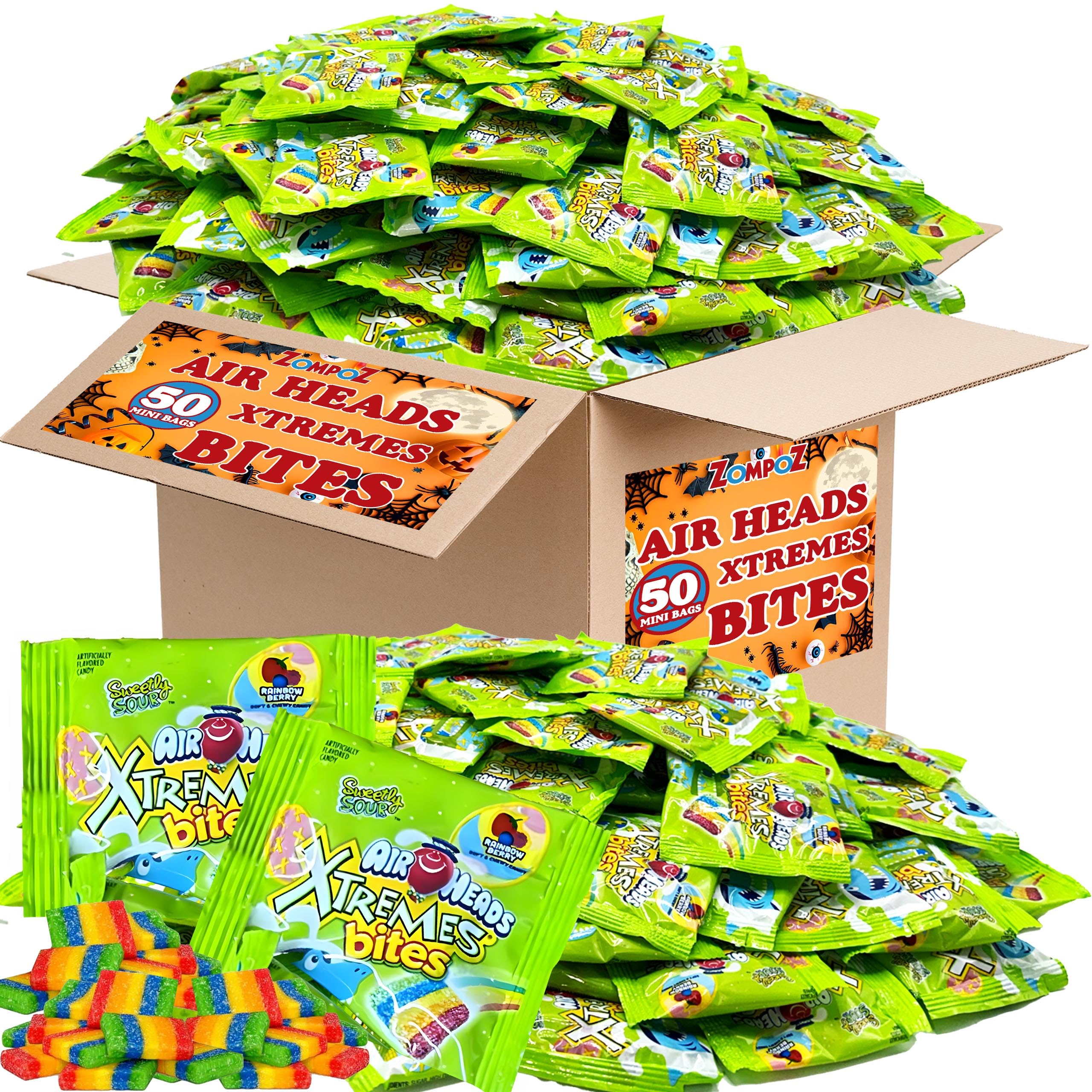 Snapklik.com : Halloween Candy AirHeads Xtremes Bites, Bulk 50 Snack ...