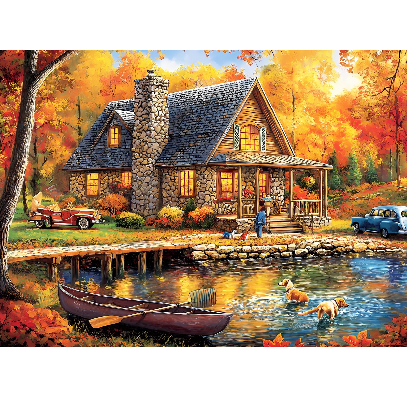 Amazon.com: 300 Piece Puzzles for Adult Jigsaw Puzzles Yellow Forest ...