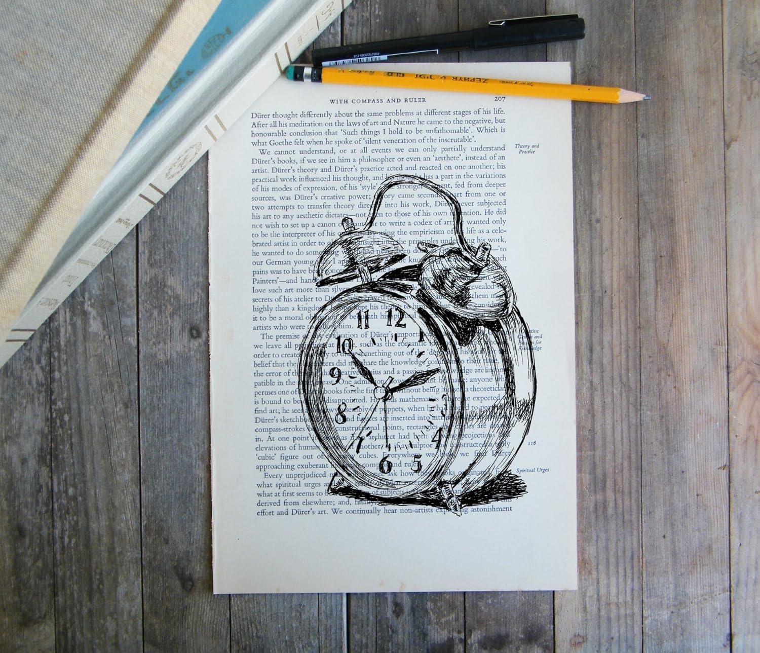 Amazon.com: Handmade Printed Antique Alarm Clock Book Art Wall Hanging ...