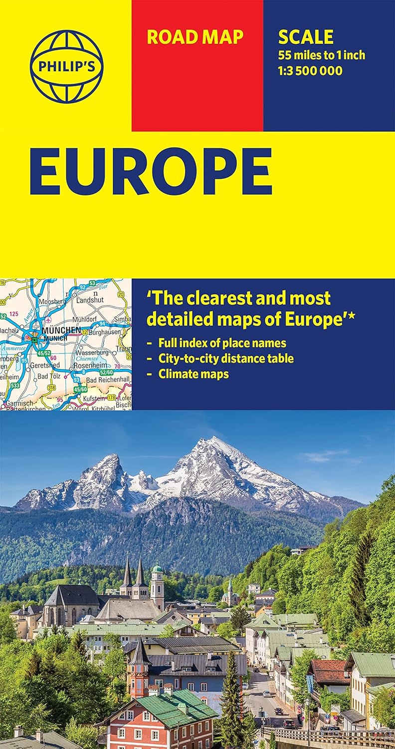 Philip's Europe Road Map (Philip's Sheet Maps) : Philip's Maps: Amazon ...