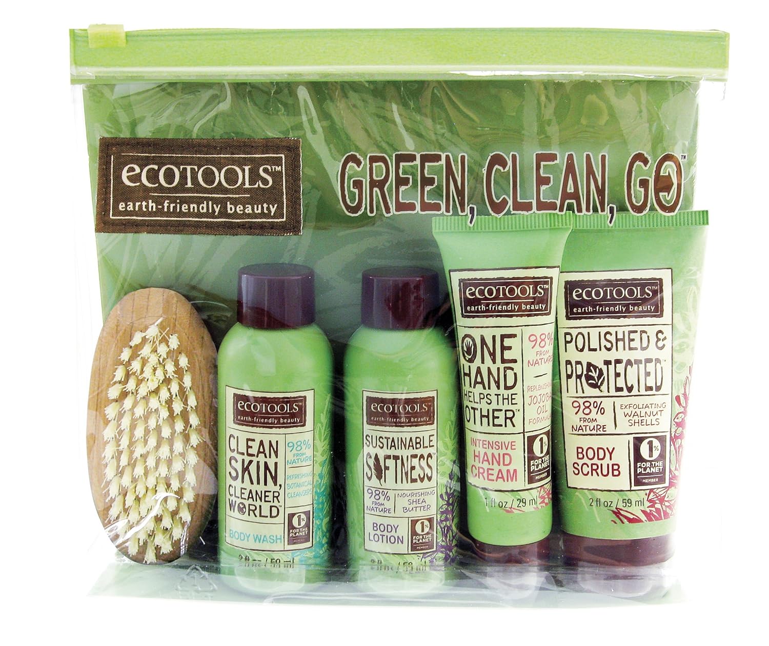 Amazon.com : Ecotools Green, Clean, Go Travel Set : Beauty & Personal Care