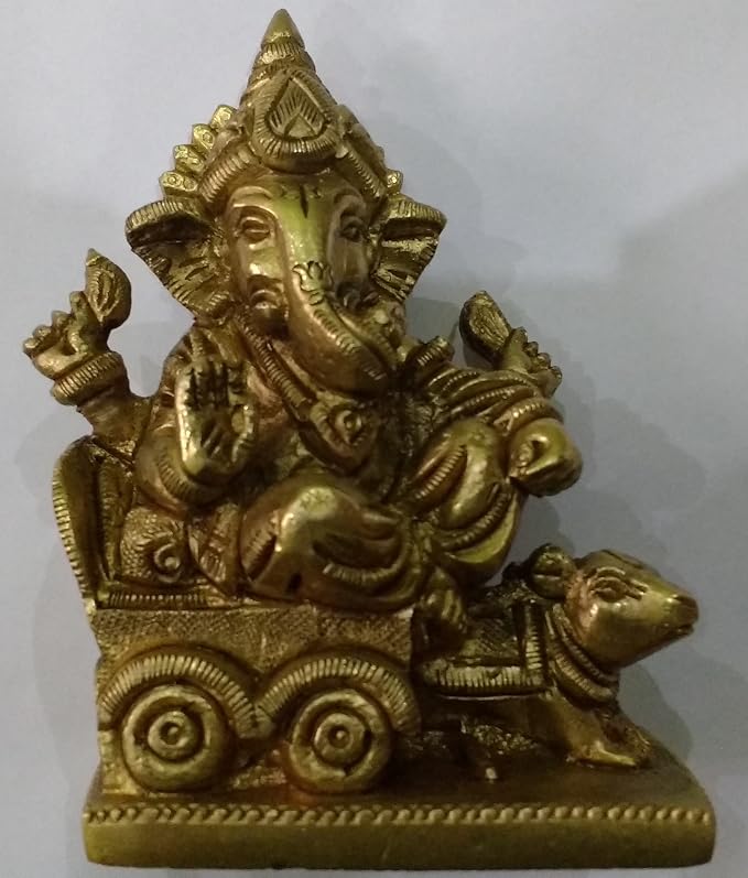Buy Ganesh sitting on his chariot Mooshika (Rat) Online at Low Prices ...