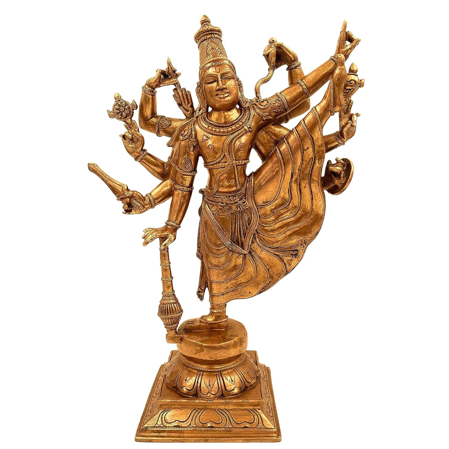 Buy South Indian Arts Dancing Lord Vishnu Idol, Narayan Avatar ...