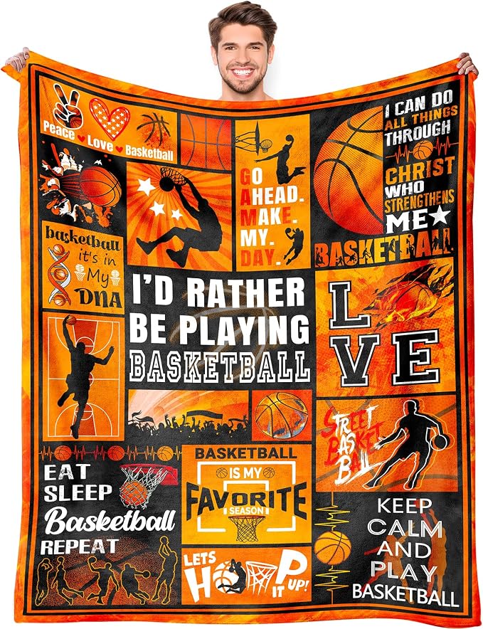 Amazon.com: Yndurgtyo Basketball Blanket Gifts for Boys Basketball ...