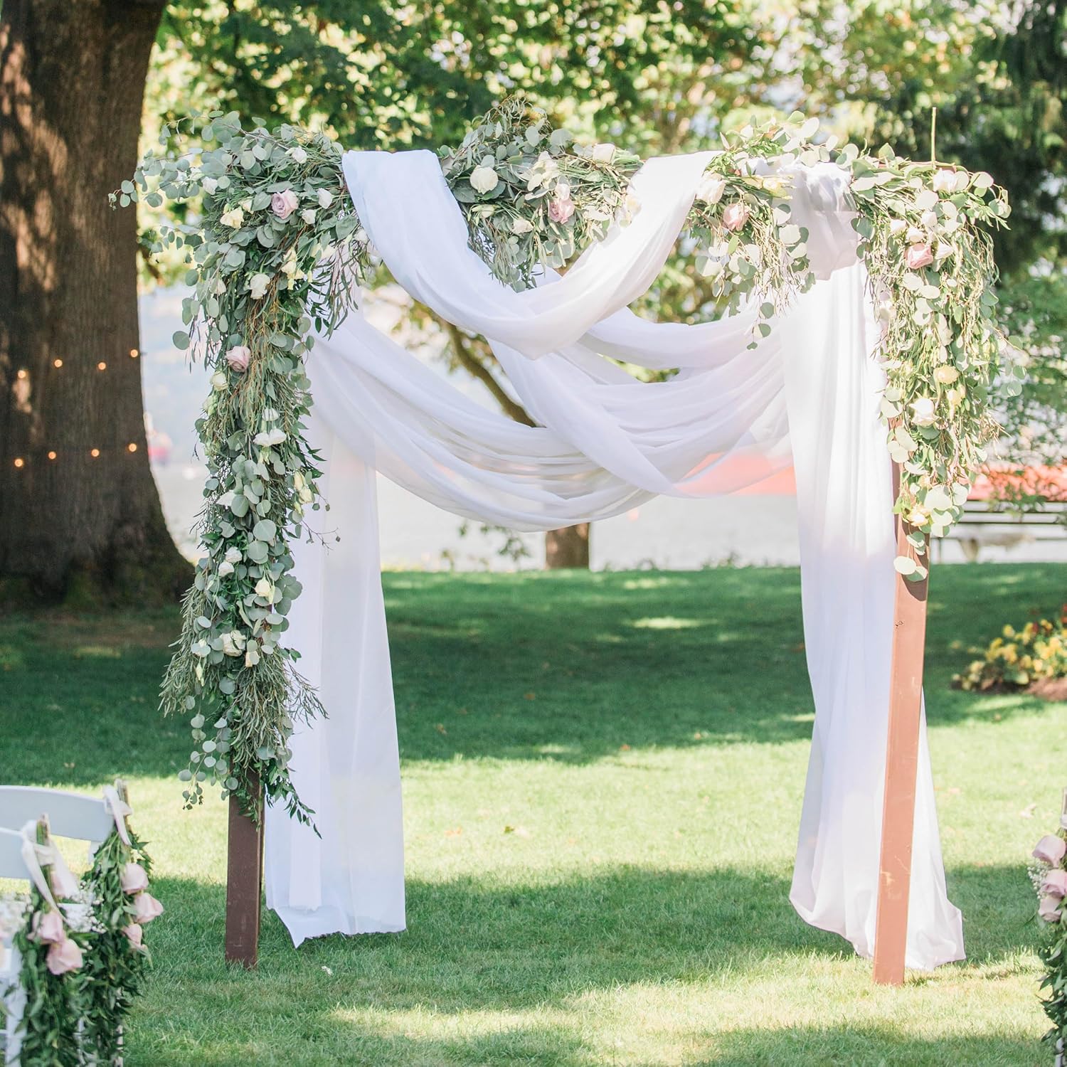 LuoluoHouse Wedding Arch Drapes: White Sheer Chiffon Philippines | Ubuy