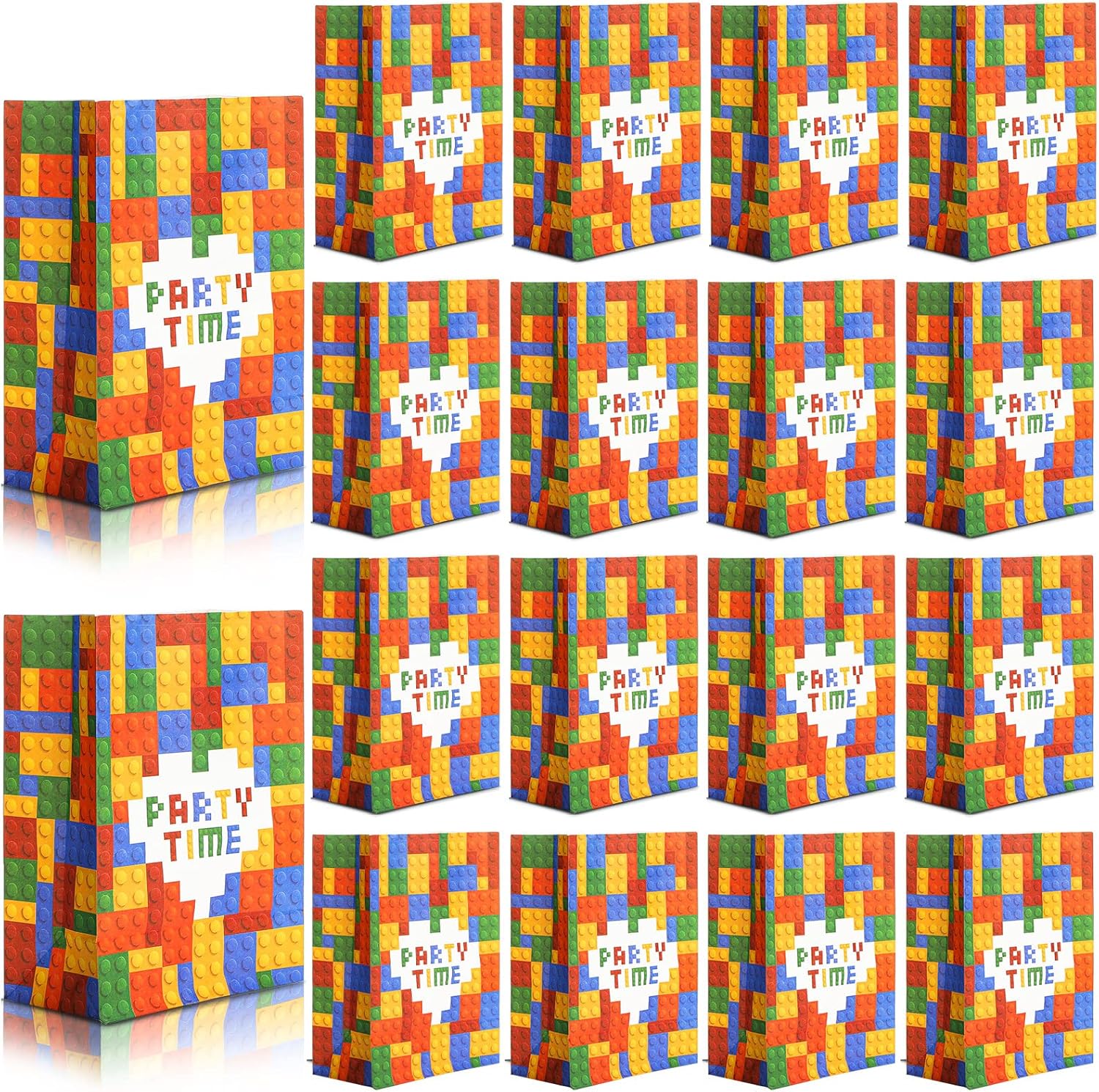 Amazon.com: 24 Pieces Building Blocks Party Favor Bags Bricks Party ...