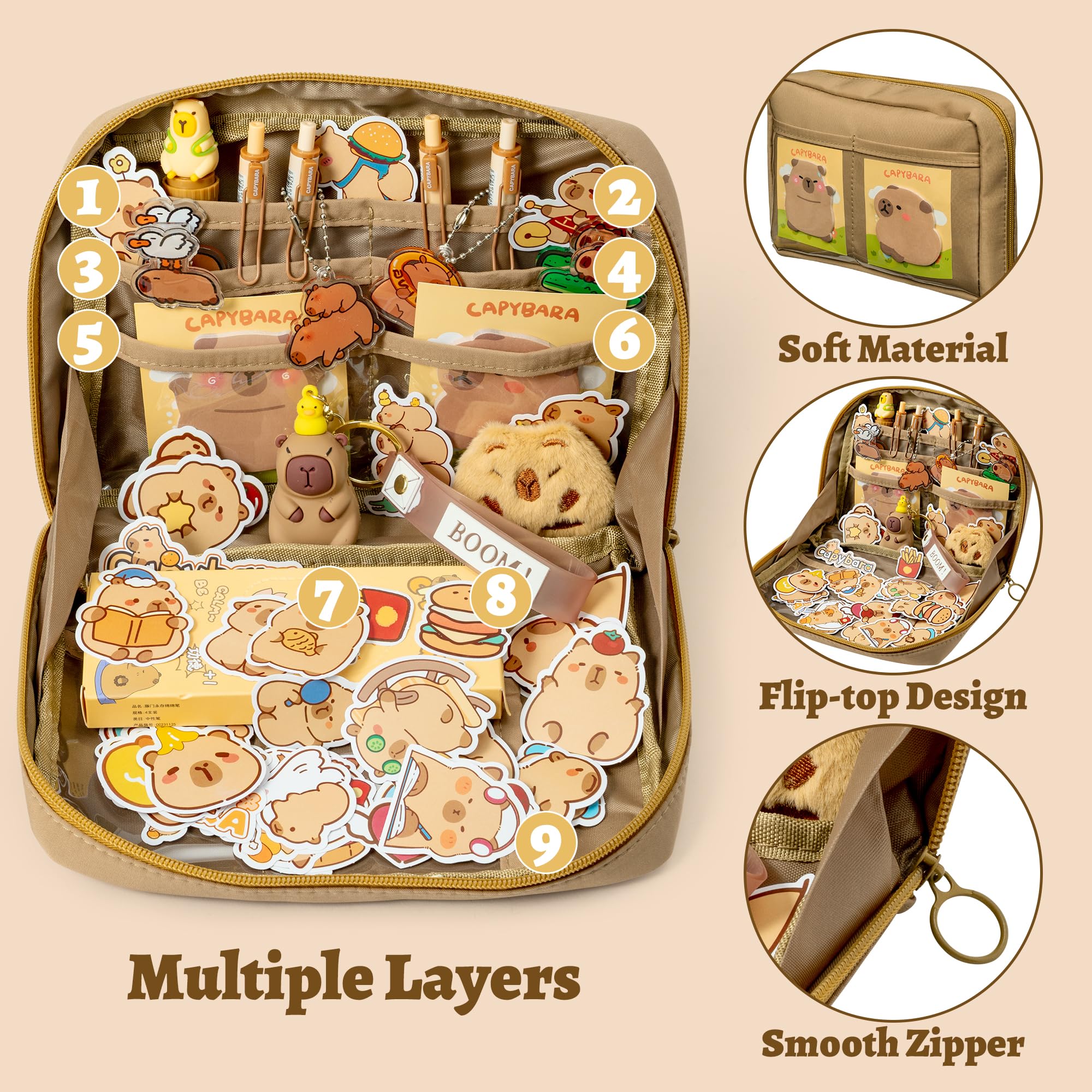 Snapklik.com : GQIRIL Cute Capybara Pencil Case - Capybara Stationery ...