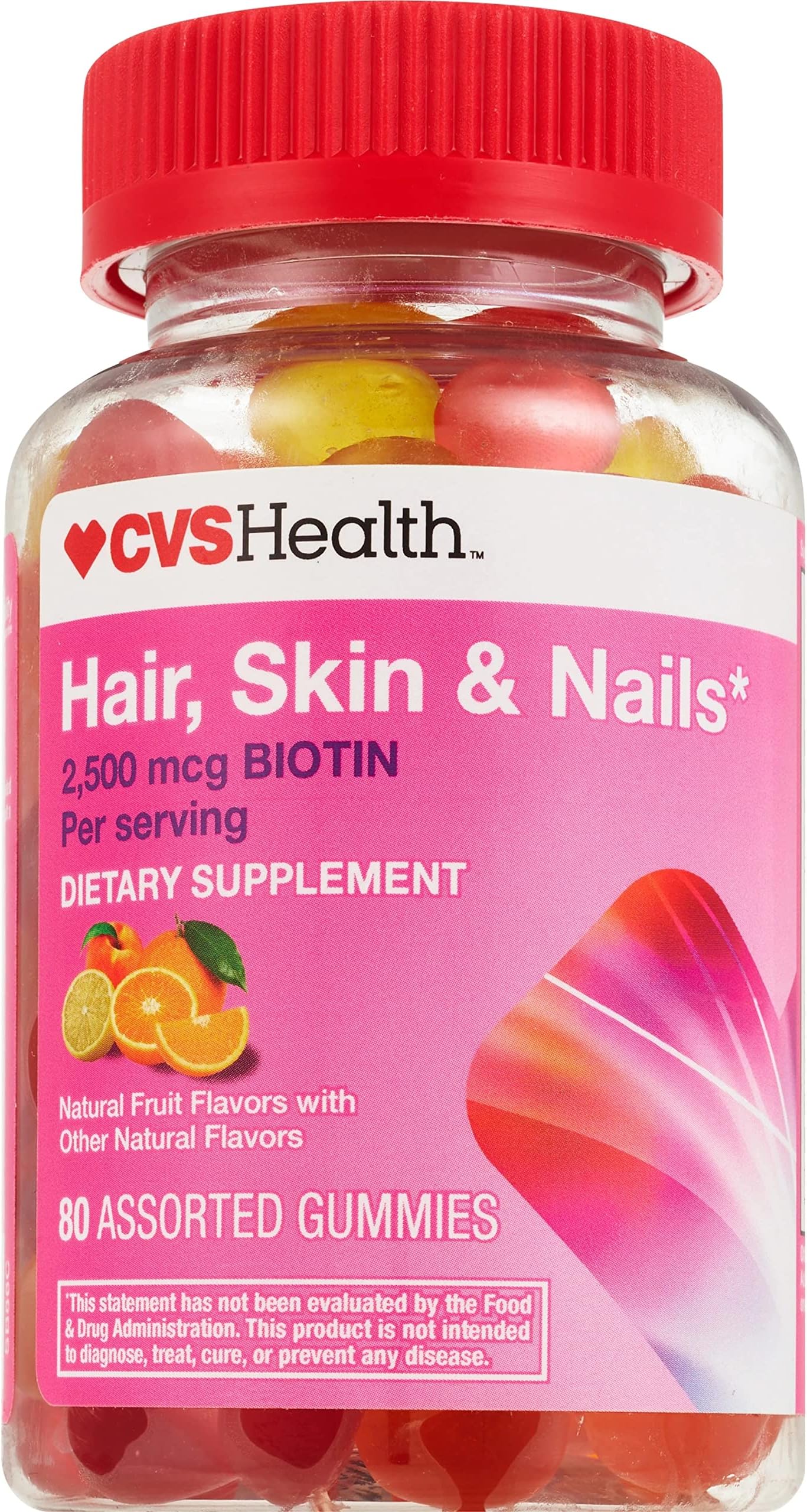 Amazon.com: CVS Health Hair, Skin & Nails 2,500mcg Biotin Gummies ...