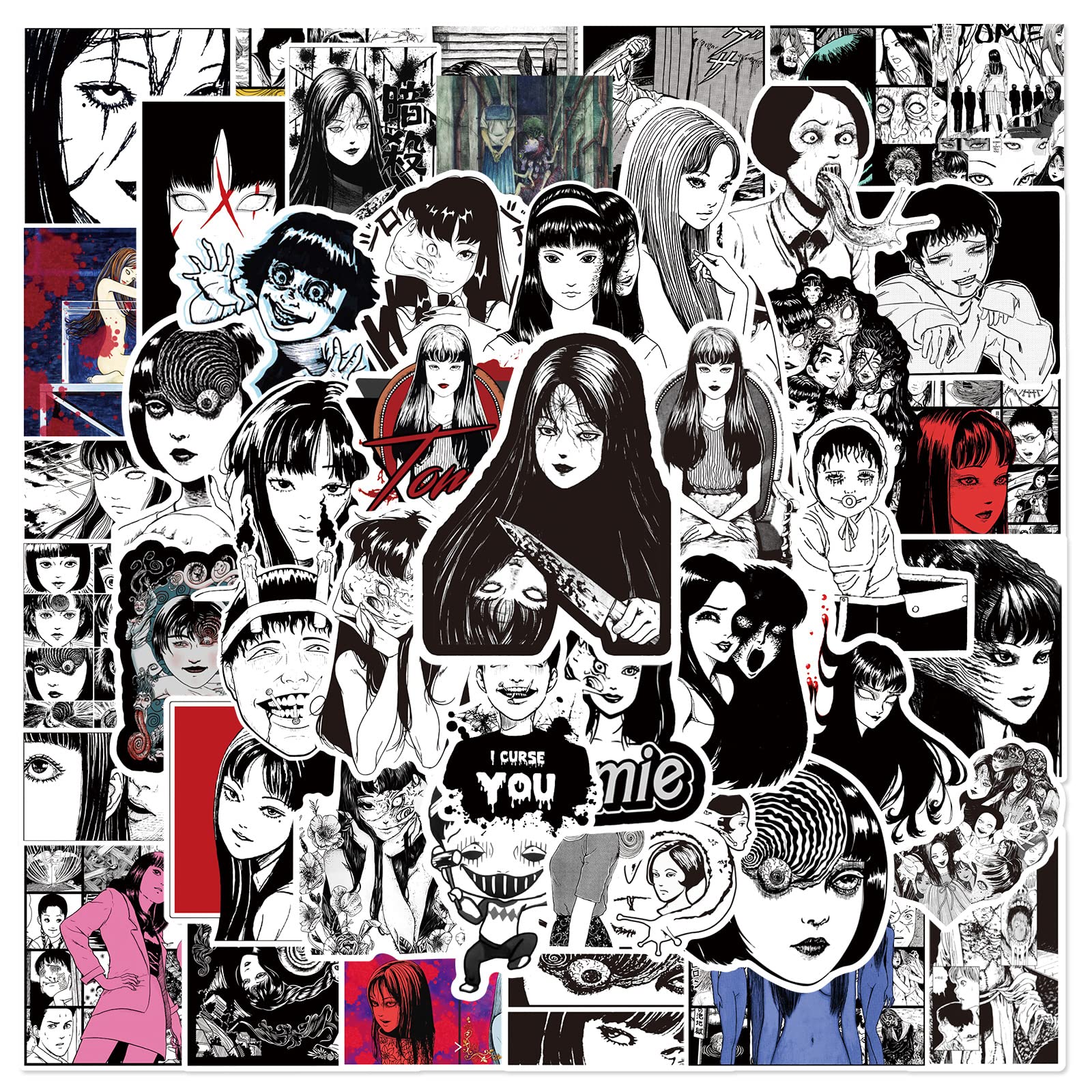 Buy Junji Ito Stickers | 50 Pcs Junji Ito Collection Stickers - Tomie ...