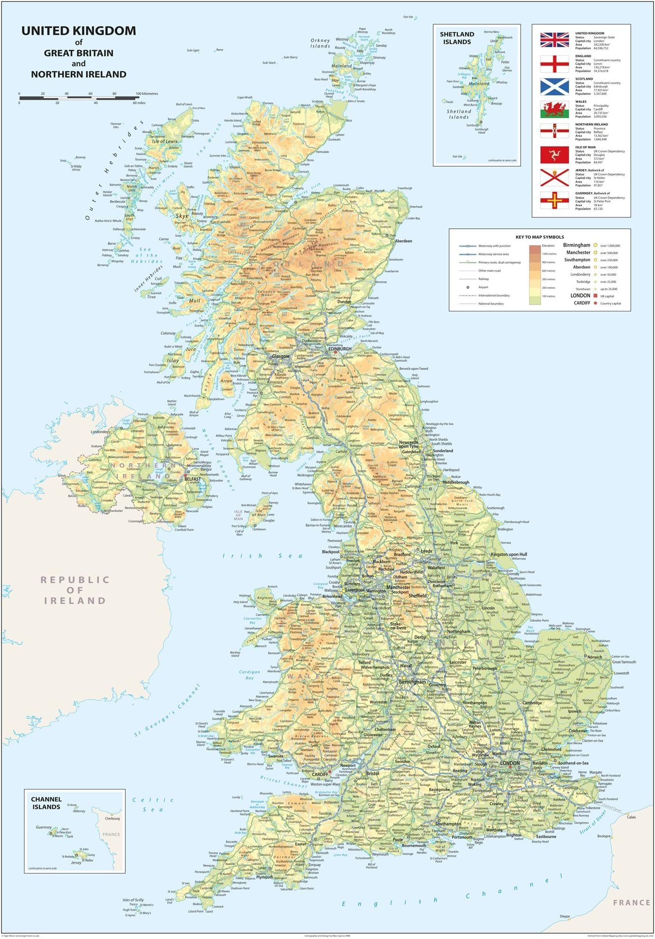 UK and Ireland County Map (A2 Laminated) : Amazon.co.uk: Stationery ...