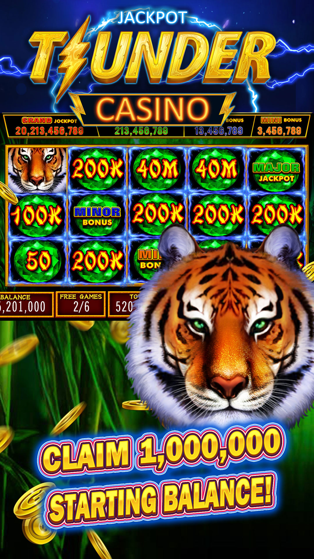 Thunder Jackpot Slots Casino - 200 MILLION WELCOME BONUS Free Slot ...