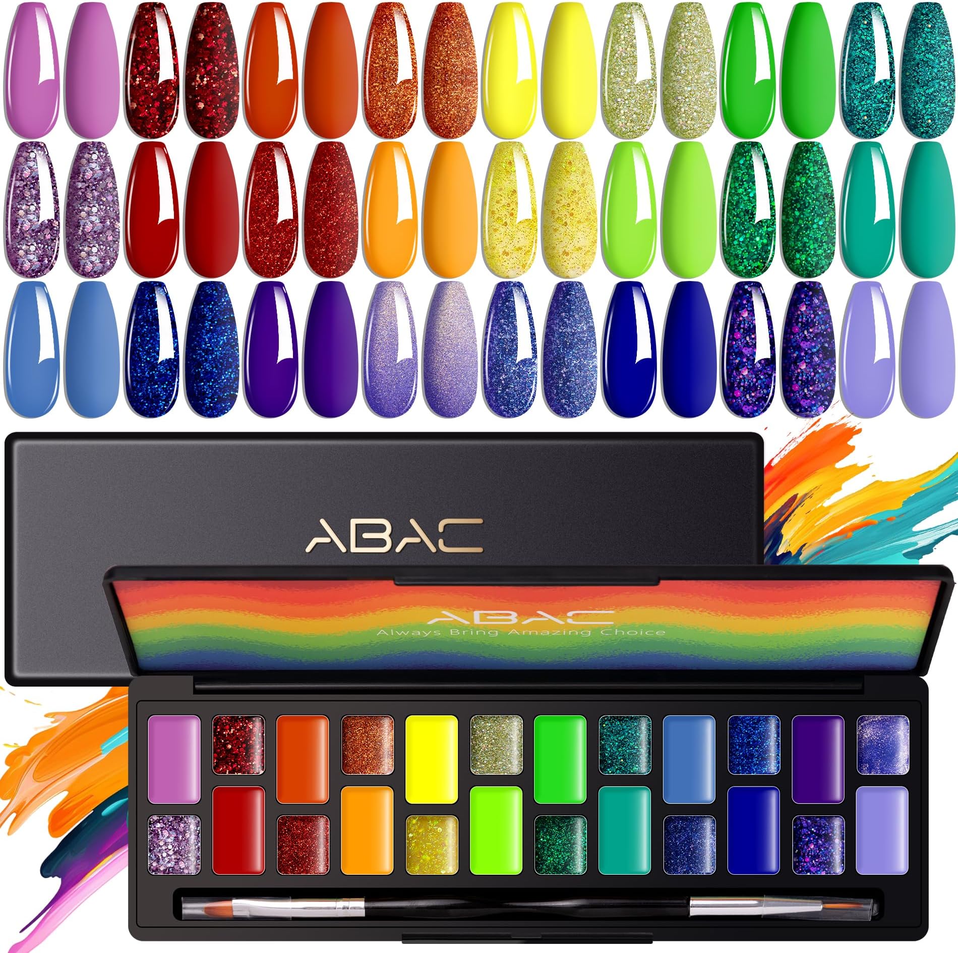 Amazon.com : LanFo Aqua Green Gel Nail Polish Set, 6 Colors Green ...