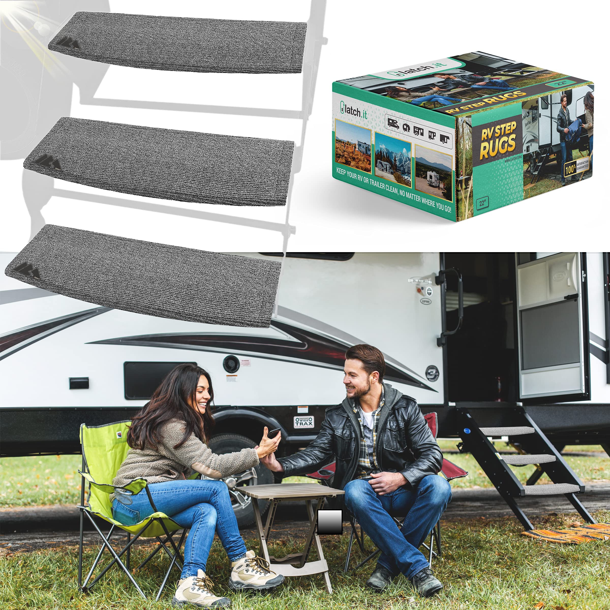 Snapklik.com : LATCHIT RV Step Covers 3 Pack 22 Wide Camper Step Covers ...