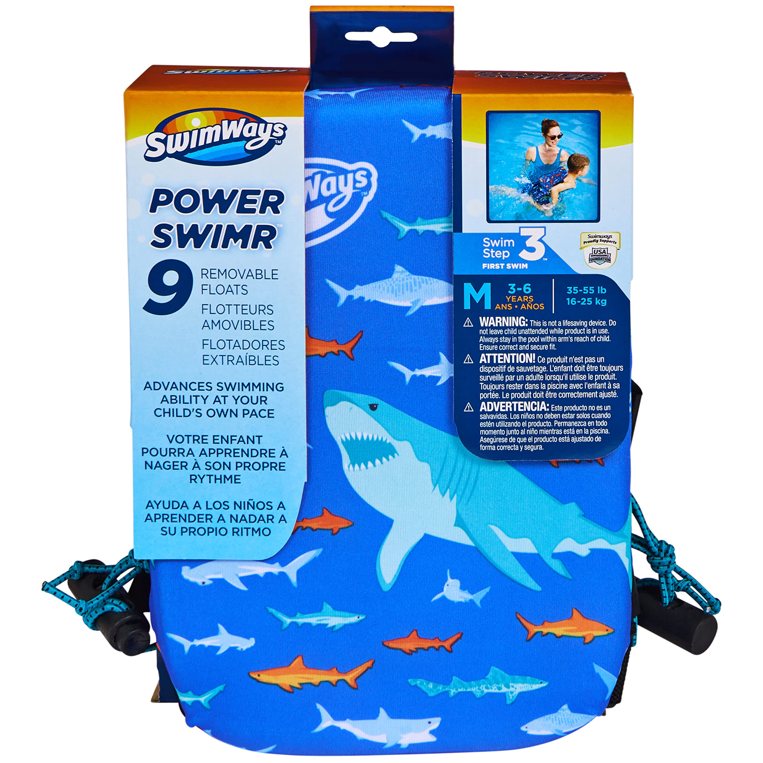 Snapklik.com : SwimWays Power Swimr Outdoor Pool Swim Vest For Kids