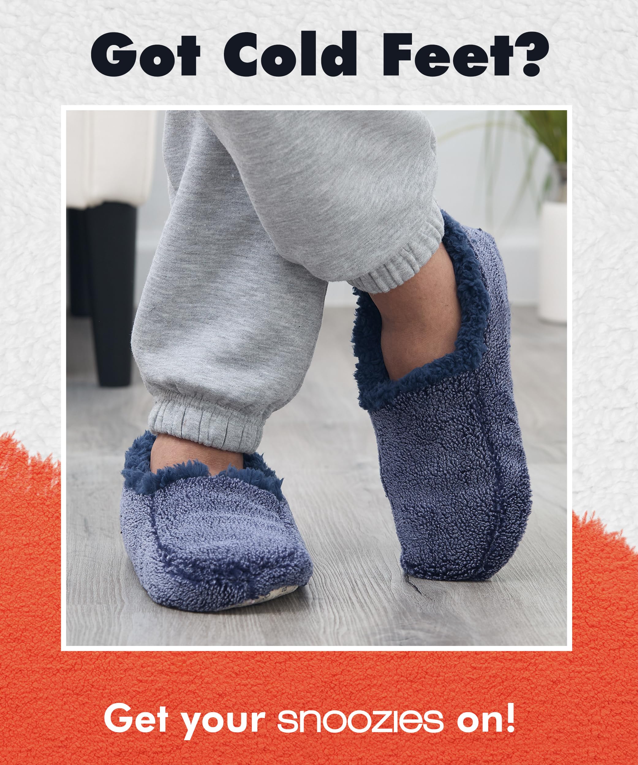 Snapklik.com : Snoozies Mens Two Tone Fleece Lined Slippers